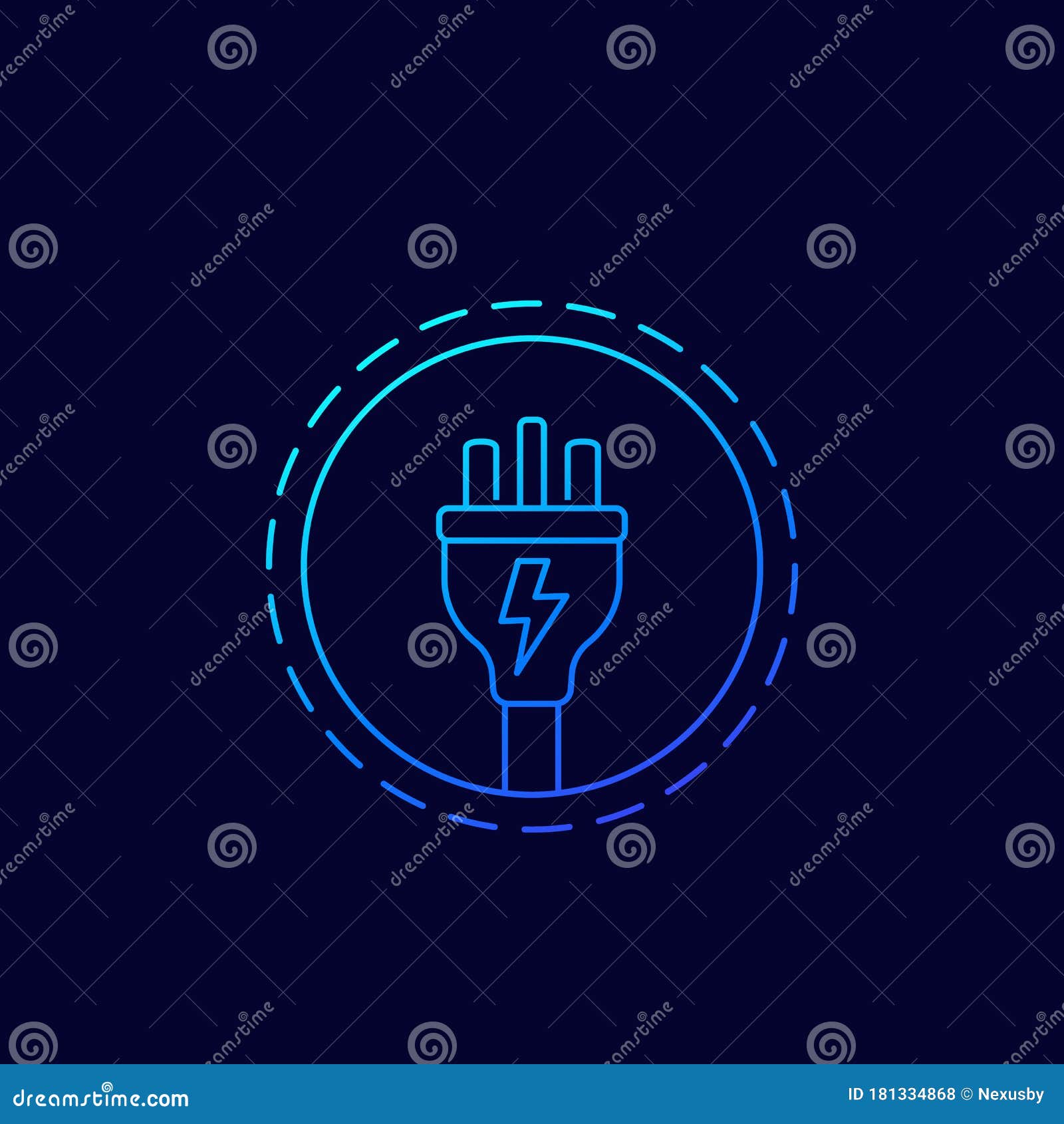 Uk Electric Plug Icon, Linear Vector Stock Illustration - Illustration ...