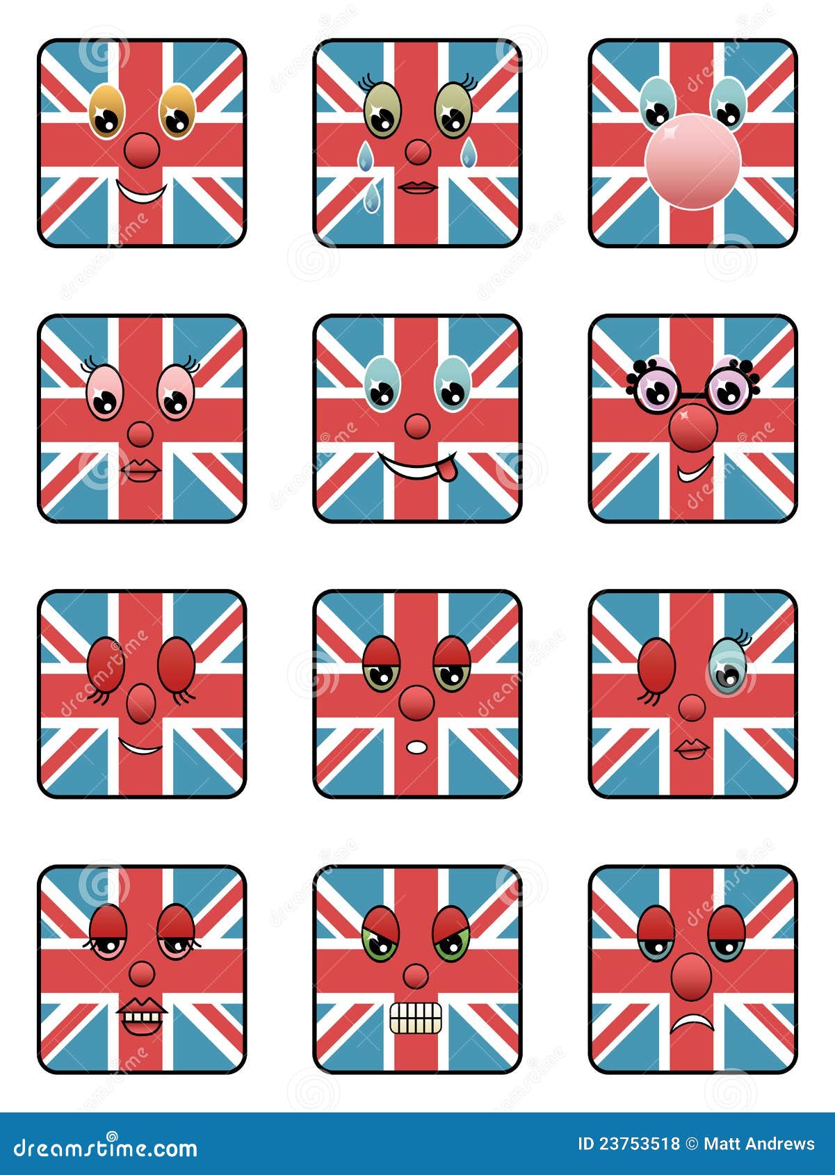 Uk emoticons stock vector. Illustration of clown, jack - 23753518