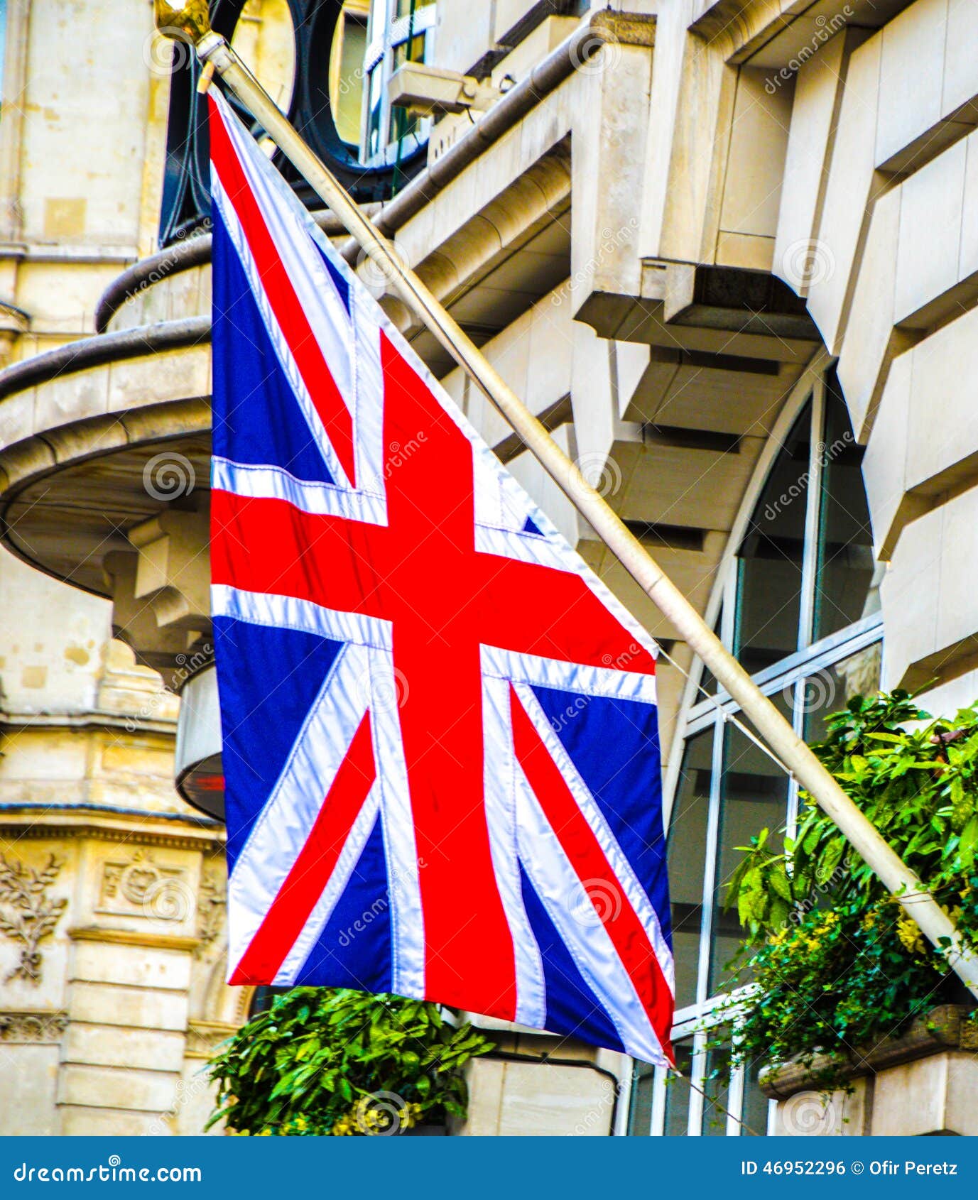 UK Flag on Building in London during Summer Time Stock Photo - Image of ...