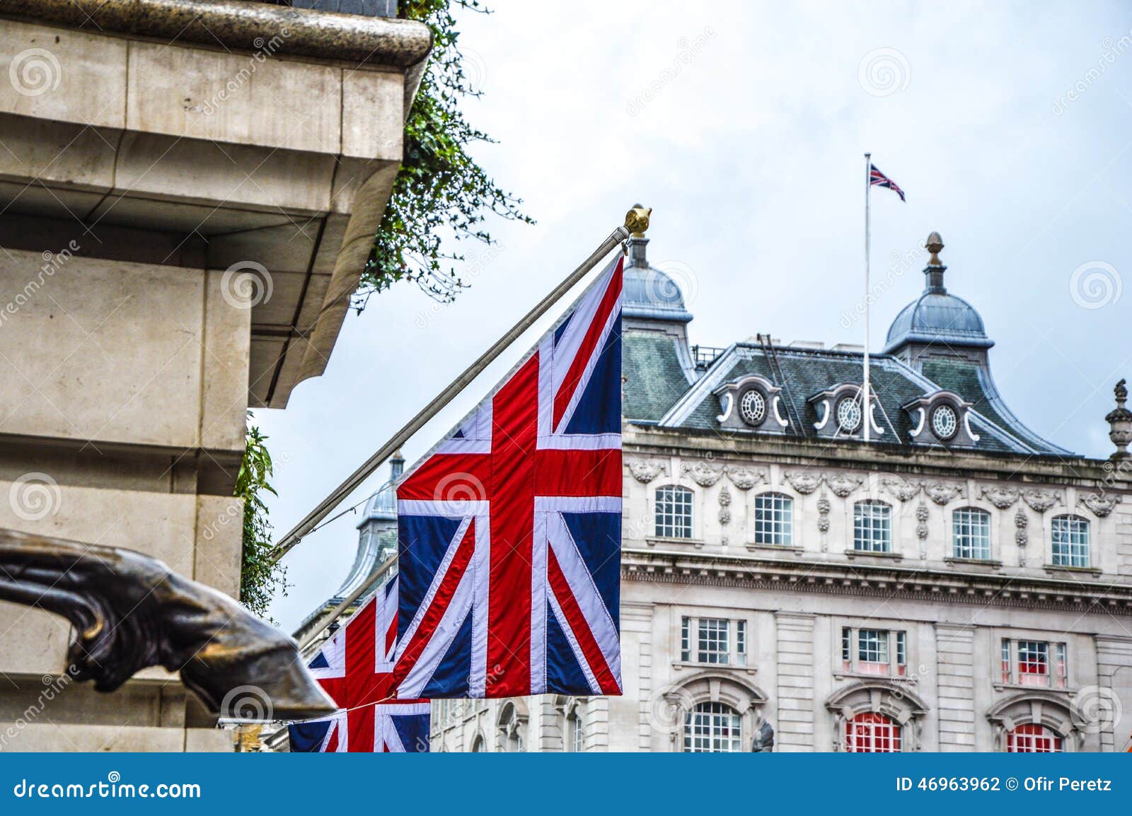UK Flag on Building in London during Summer Time Stock Photo - Image of ...