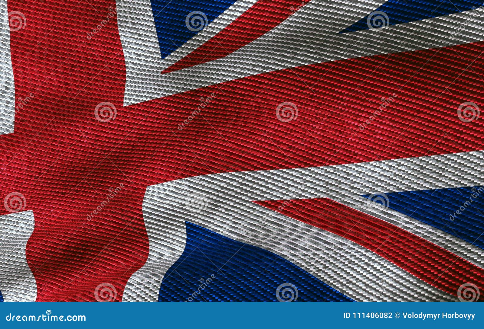 UK Flag with Fabric Texture. 3D Remder. Stock Illustration ...