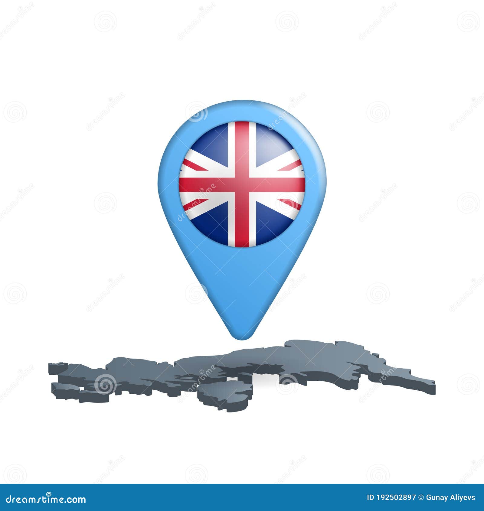 UK flag map pin on white stock illustration. Illustration of mark ...