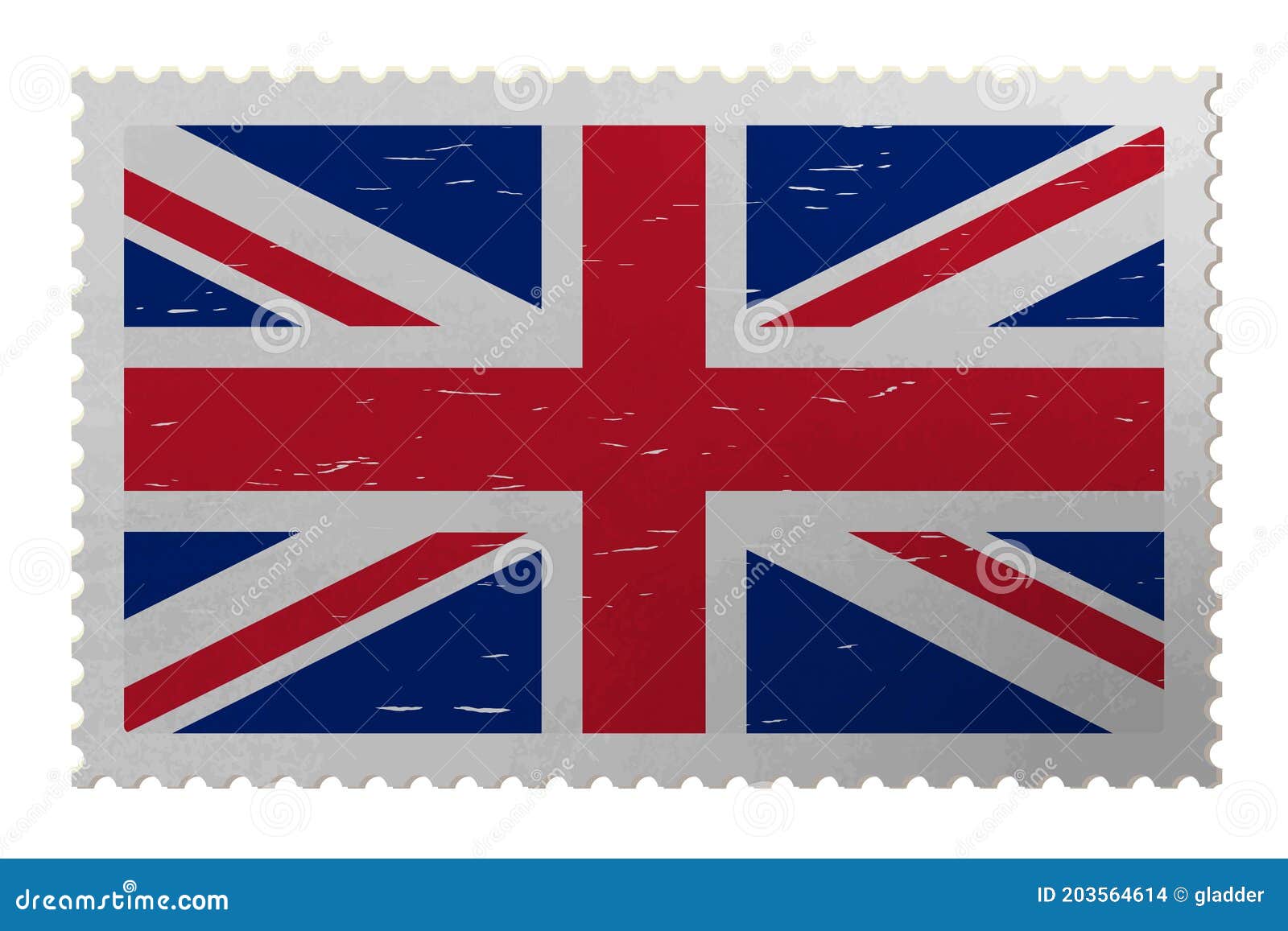 UK Flag on Old Postage Stamp, Vector Stock Illustration - Illustration ...