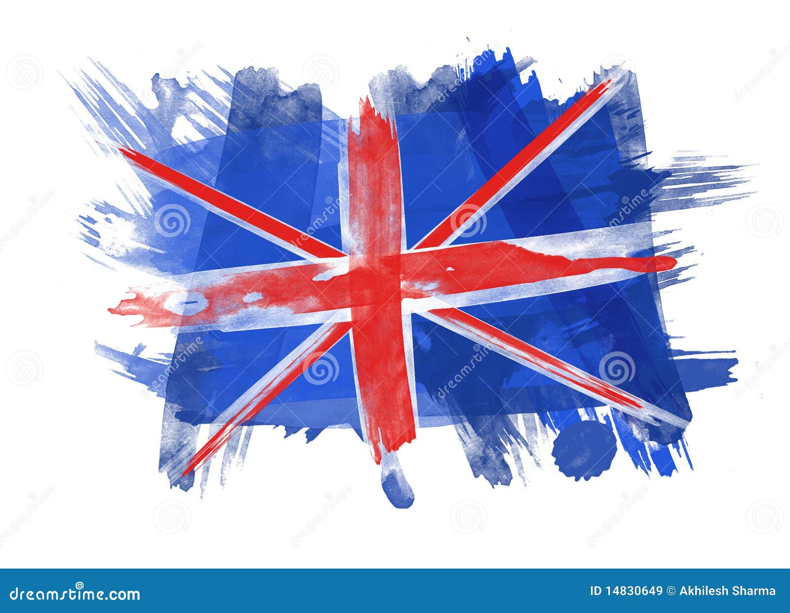 UK Flag in White Background Stock Illustration - Illustration of blue ...