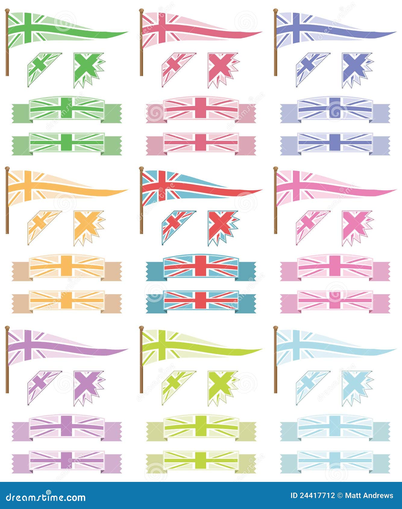 Uk flags and ribbons stock vector. Illustration of isolated - 24417712