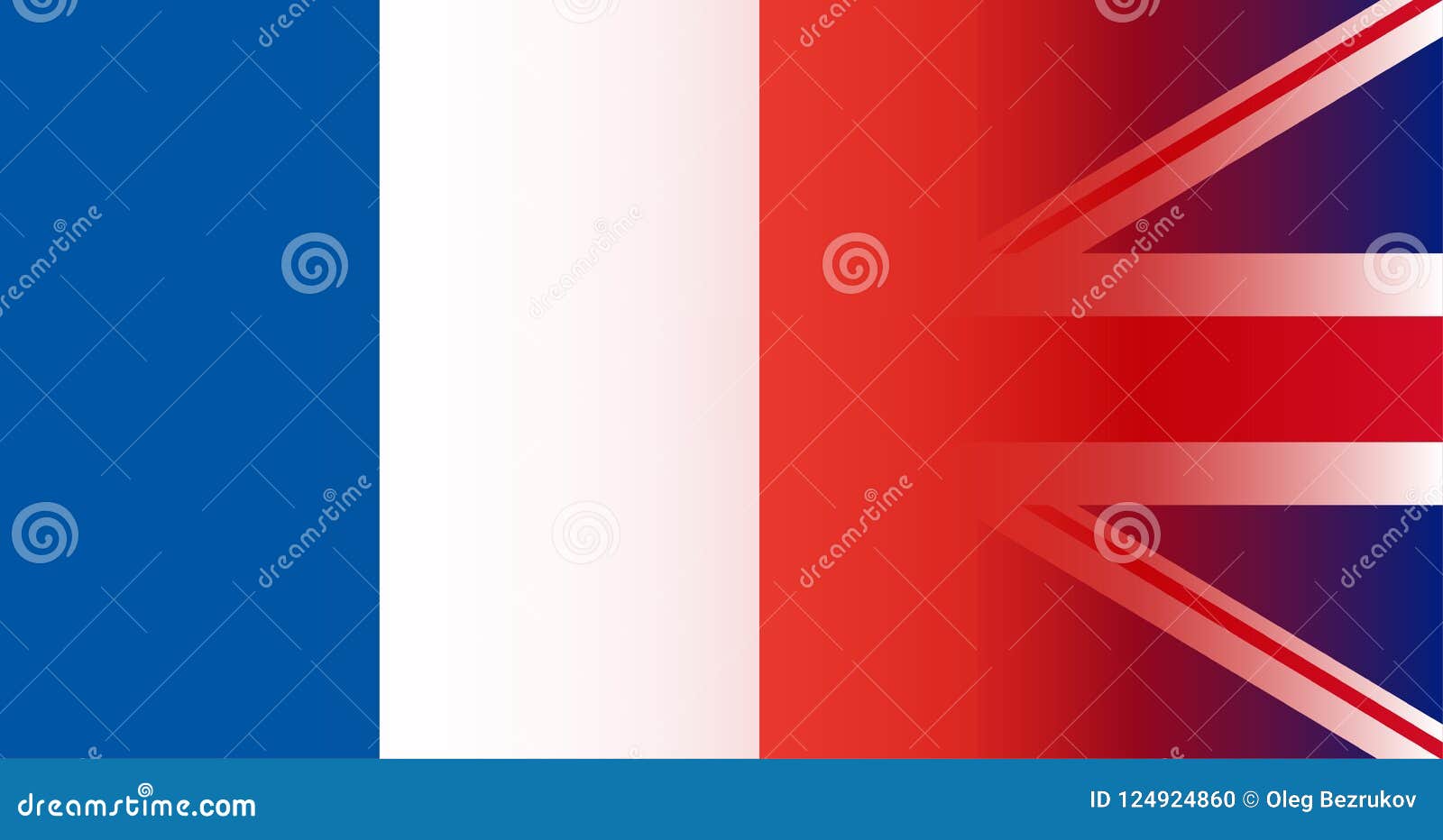 UK and France Flags in Gradient Superimposition. Vector Stock Vector ...