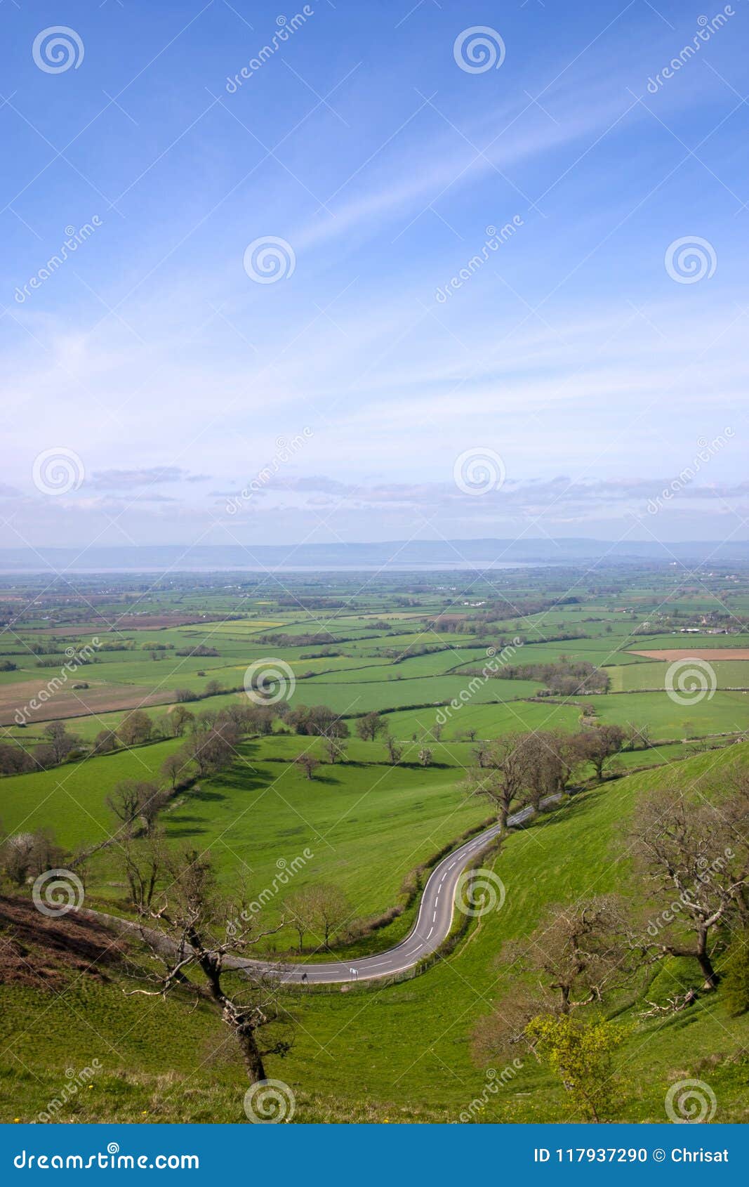 UK, Gloucestershire, Coaley Peak Viewpoint, Winding Road Stock Photo ...