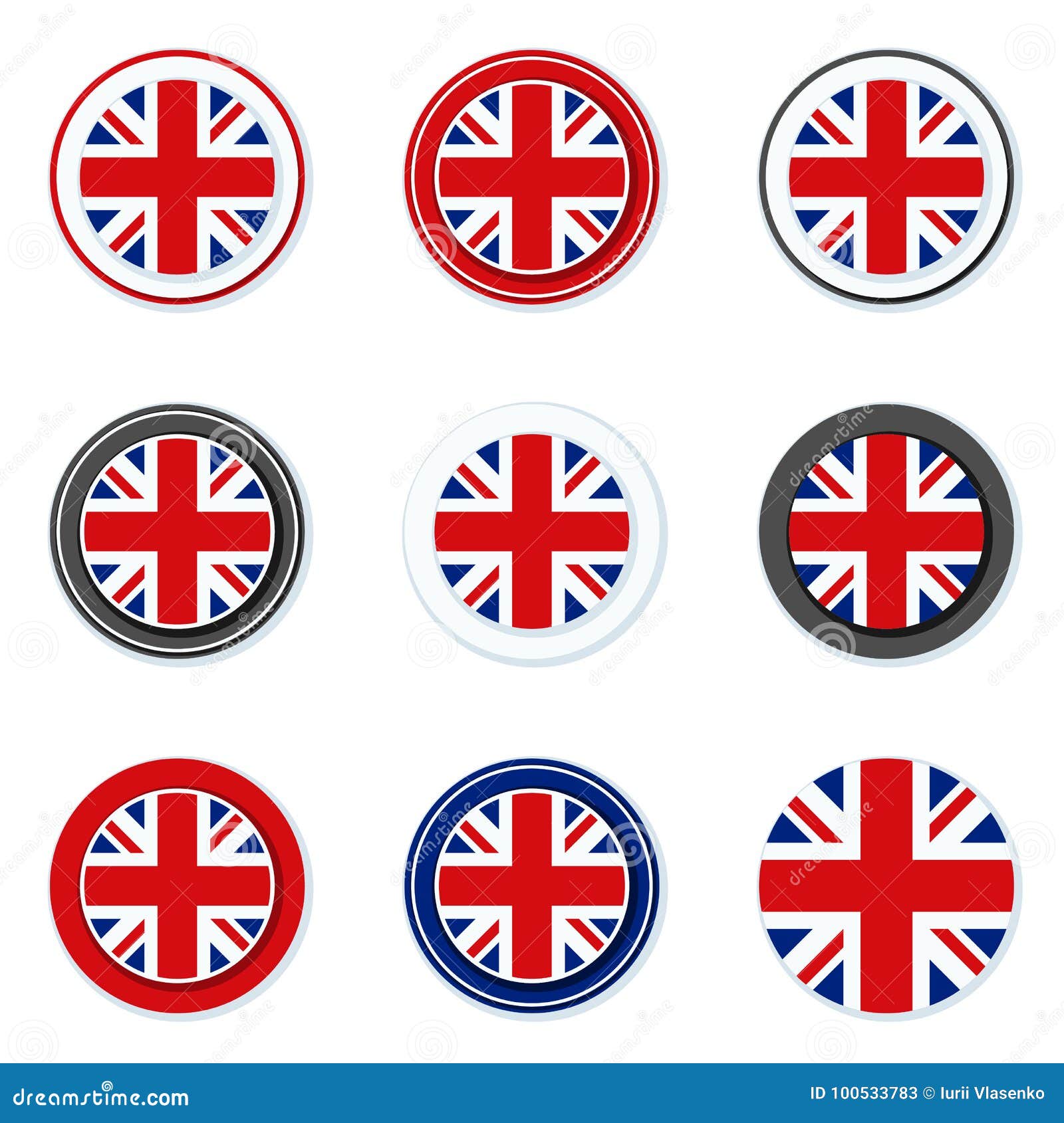 UK of Great Britain Button Label Illustration Stock Vector ...