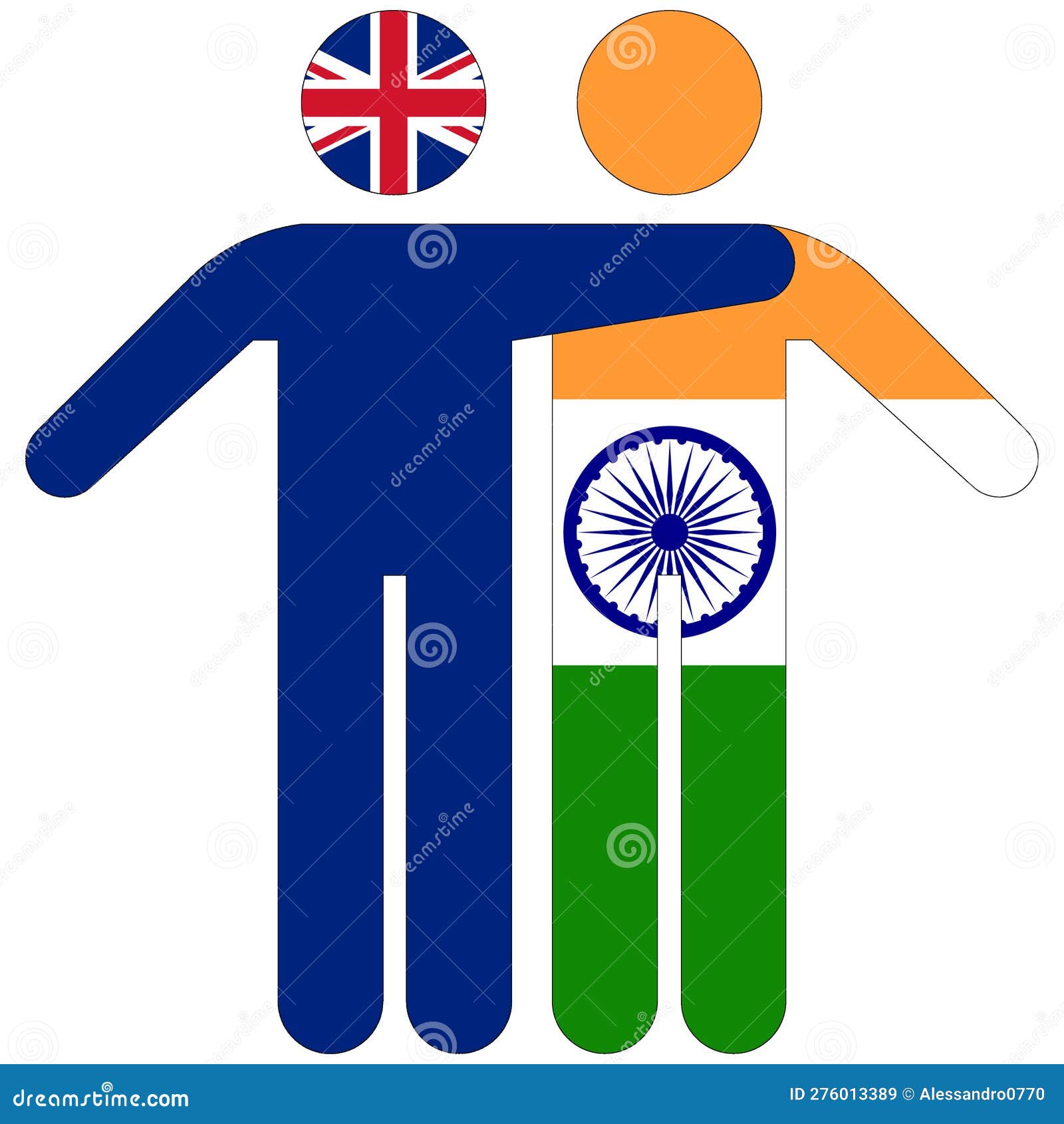 UK - India : Friendship Concept Stock Illustration - Illustration of ...