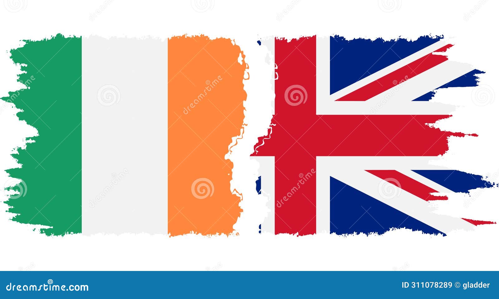 UK and Ireland Grunge Flags Connection Vector Stock Vector ...