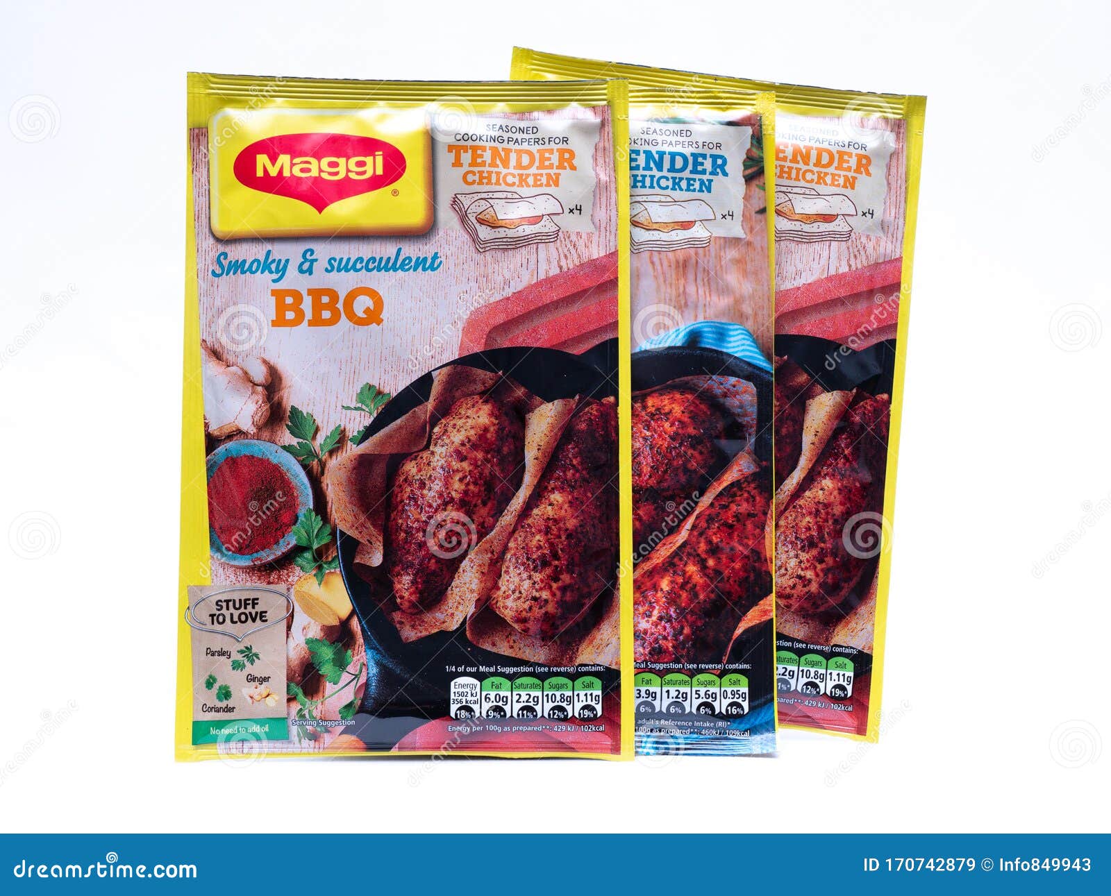 UK, Jan 2020: Maggi Seasoned Cooking Papers on White Background ...