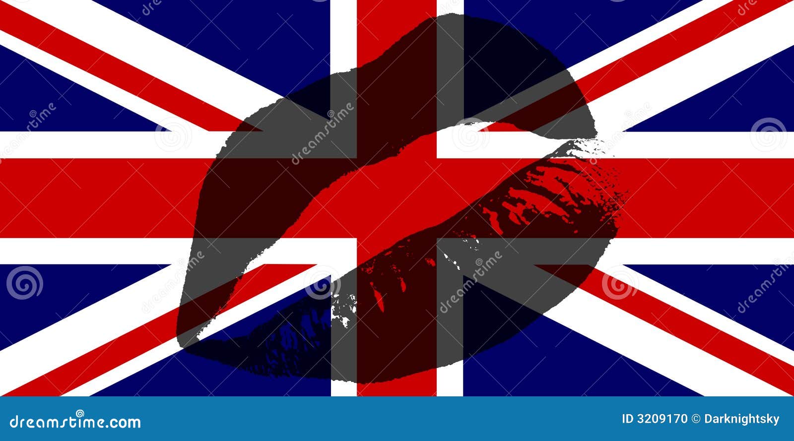 UK Kiss stock illustration. Illustration of kiss, flag - 3209170