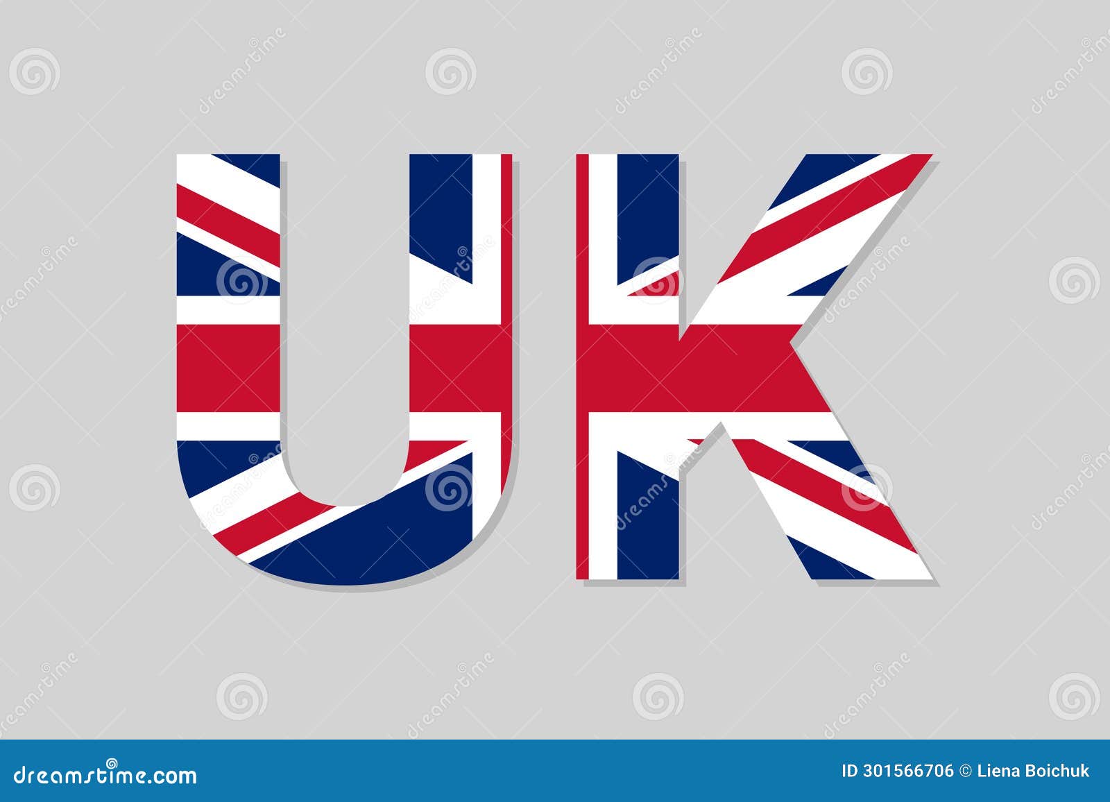 UK Letters in British Flag Colors, Vector Design Element Stock Vector ...
