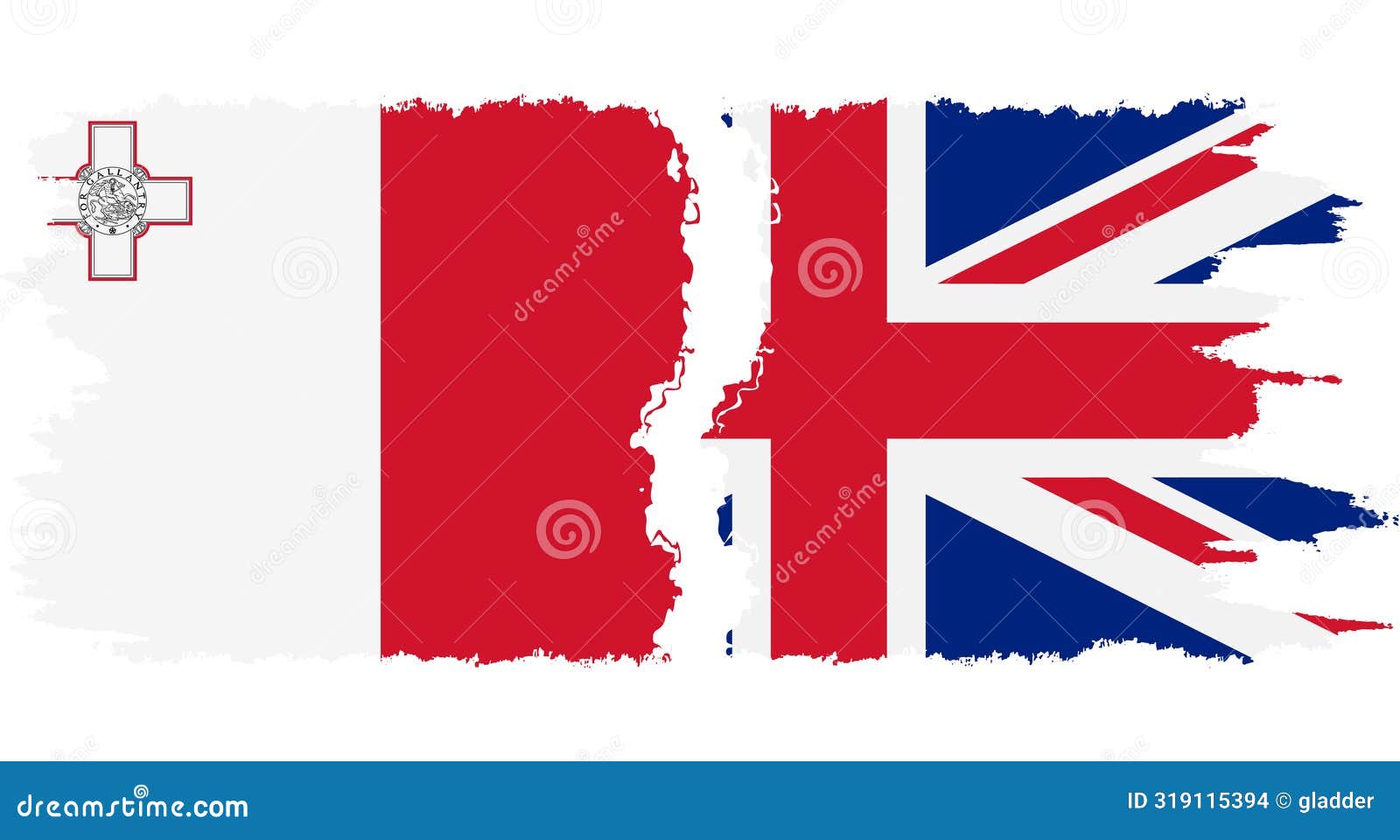 UK and Malta Grunge Flags Connection Vector Stock Vector - Illustration ...