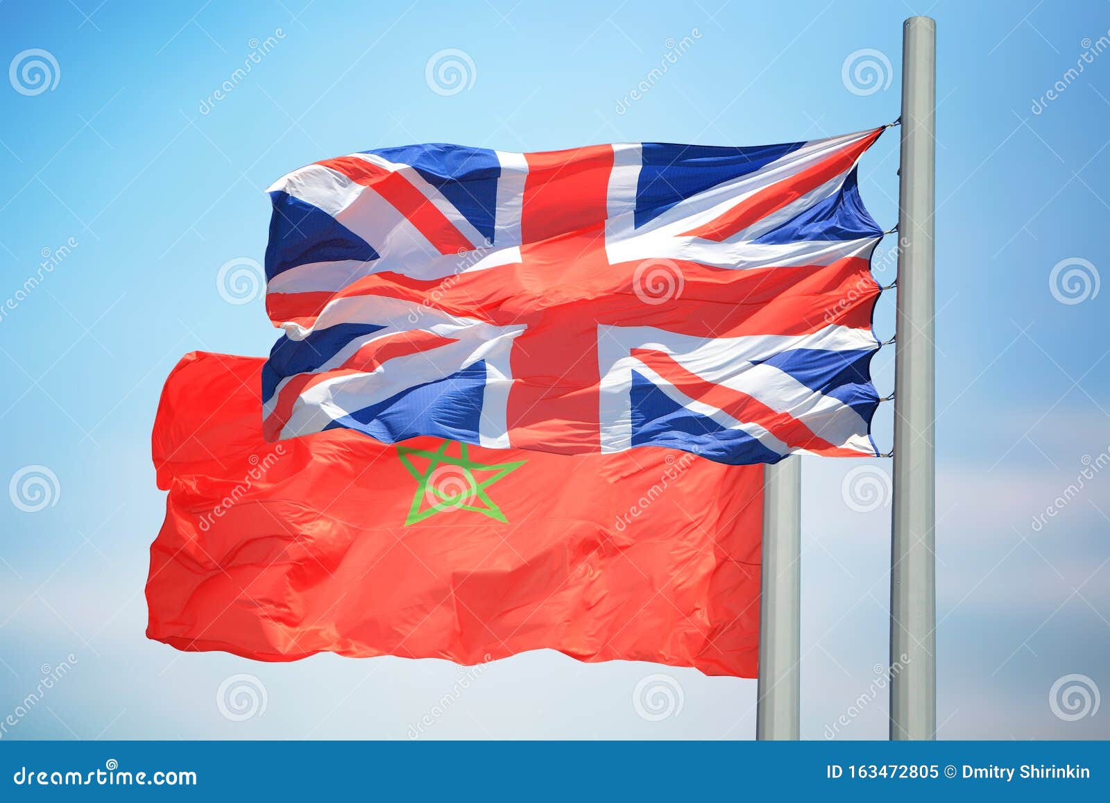 UK and Morocco flags stock image. Image of patriotism - 163472805