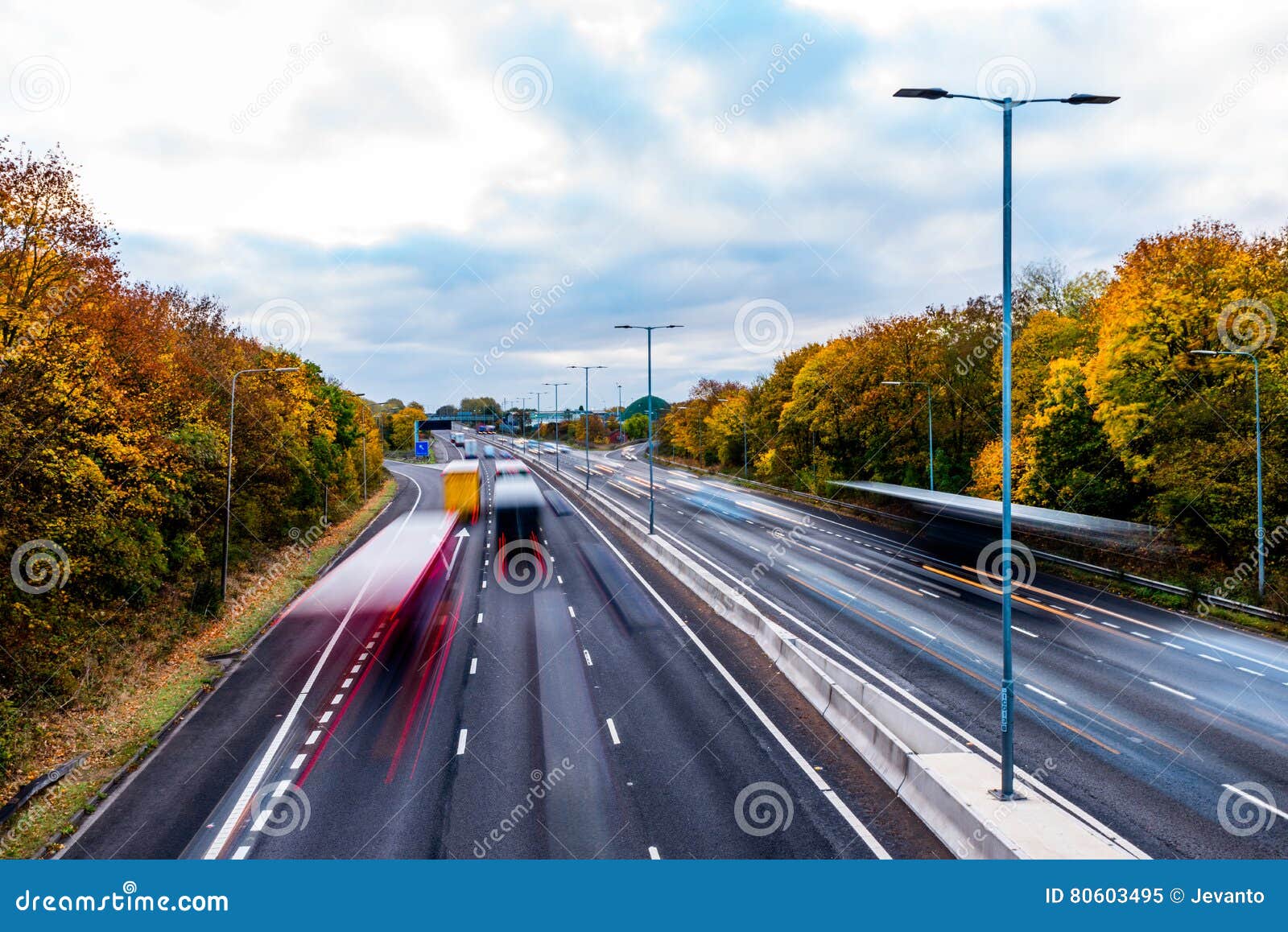 UK Motorway in Autumn stock image. Image of autobahn - 80603495