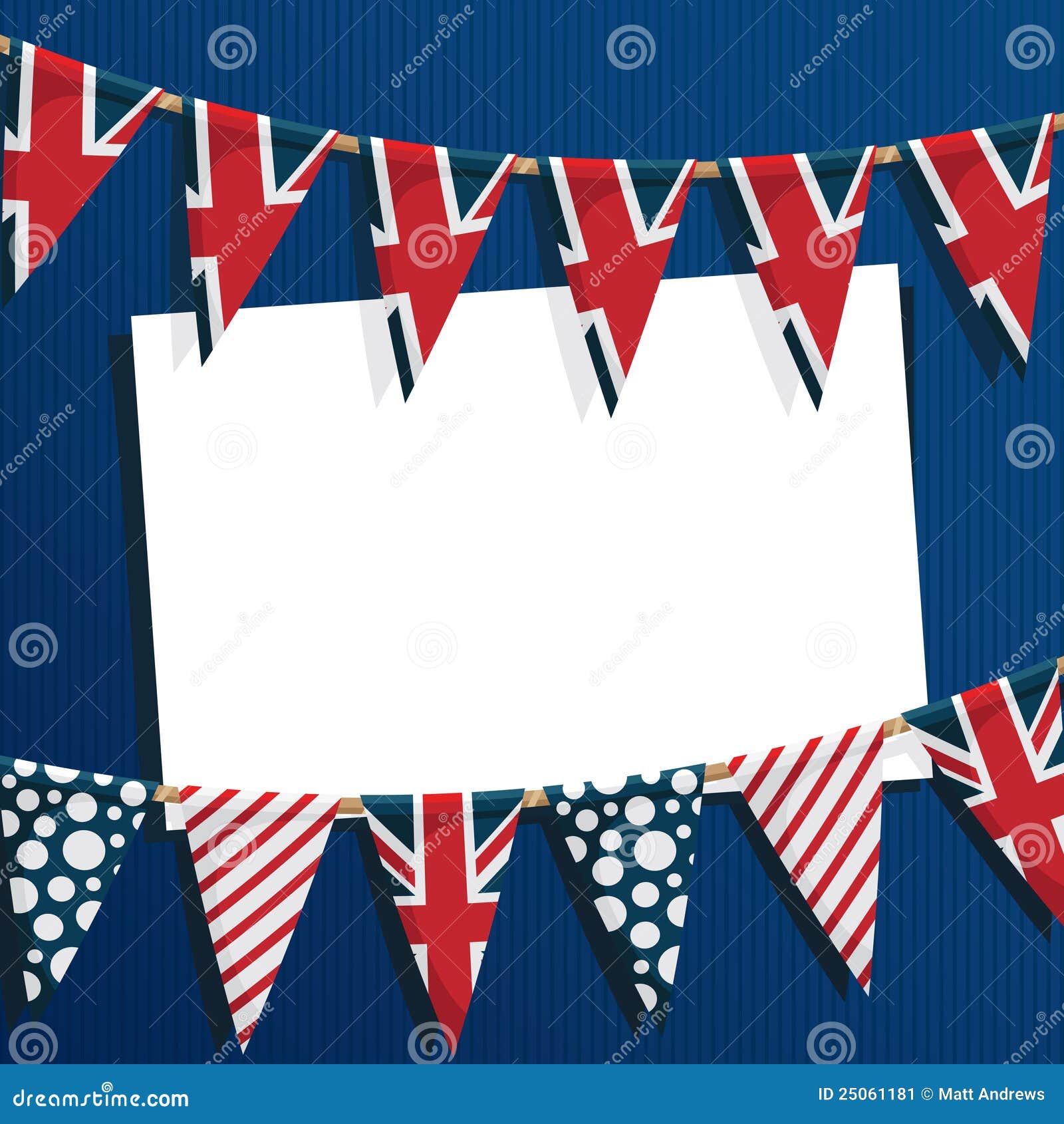Uk party card stock vector. Illustration of bunting, backdrop - 25061181