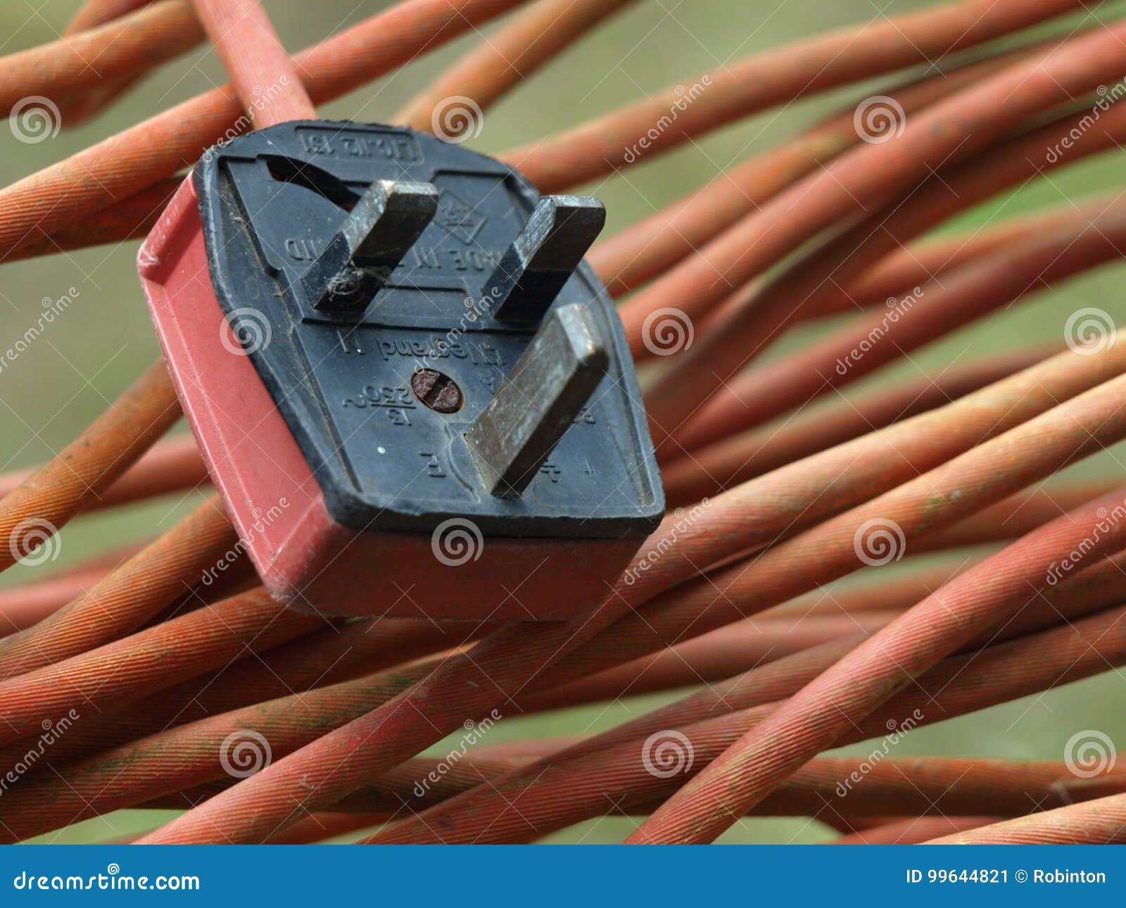 Electric Plug stock image. Image of electric, three, cable - 99644821