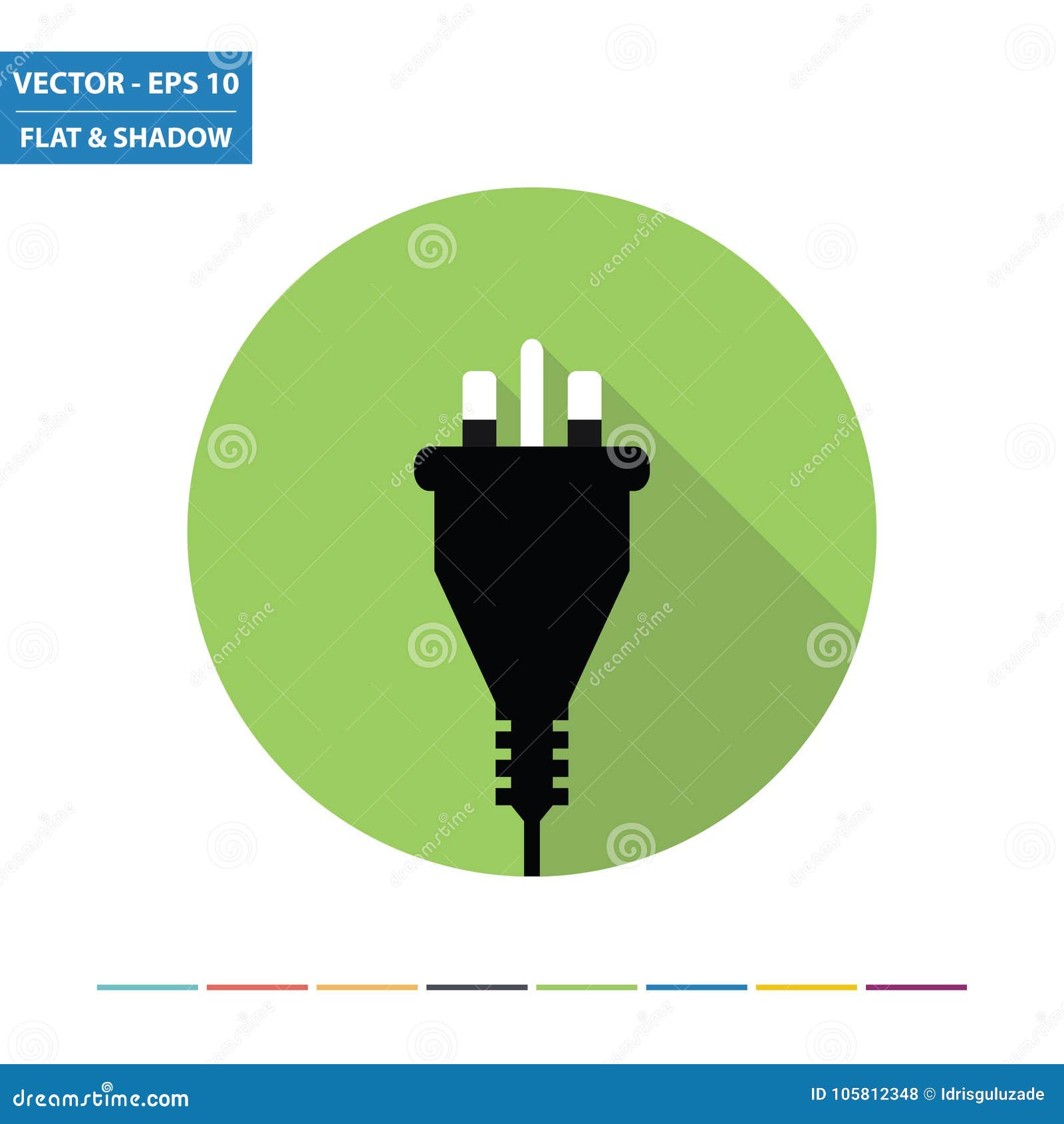 UK plug flat icon stock vector. Illustration of design - 105812348