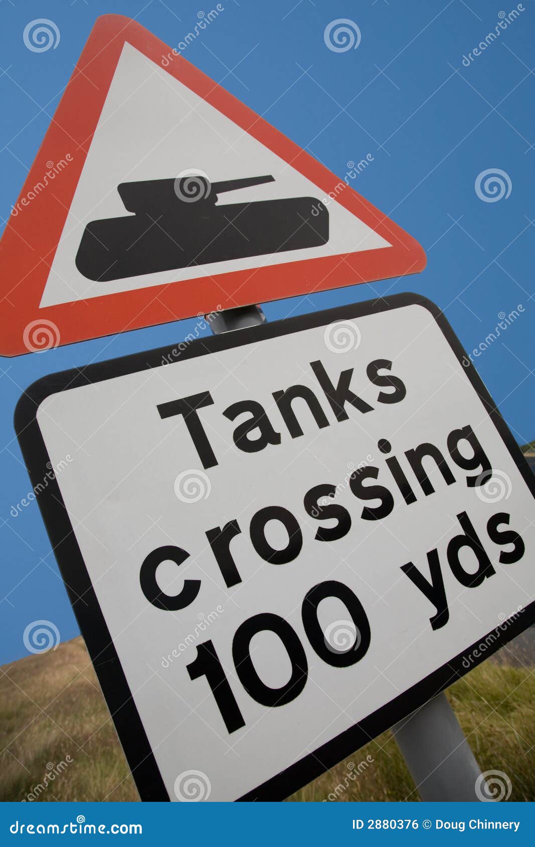 UK Road Sign - Tanks Crossing Stock Photo - Image of crossing, road ...