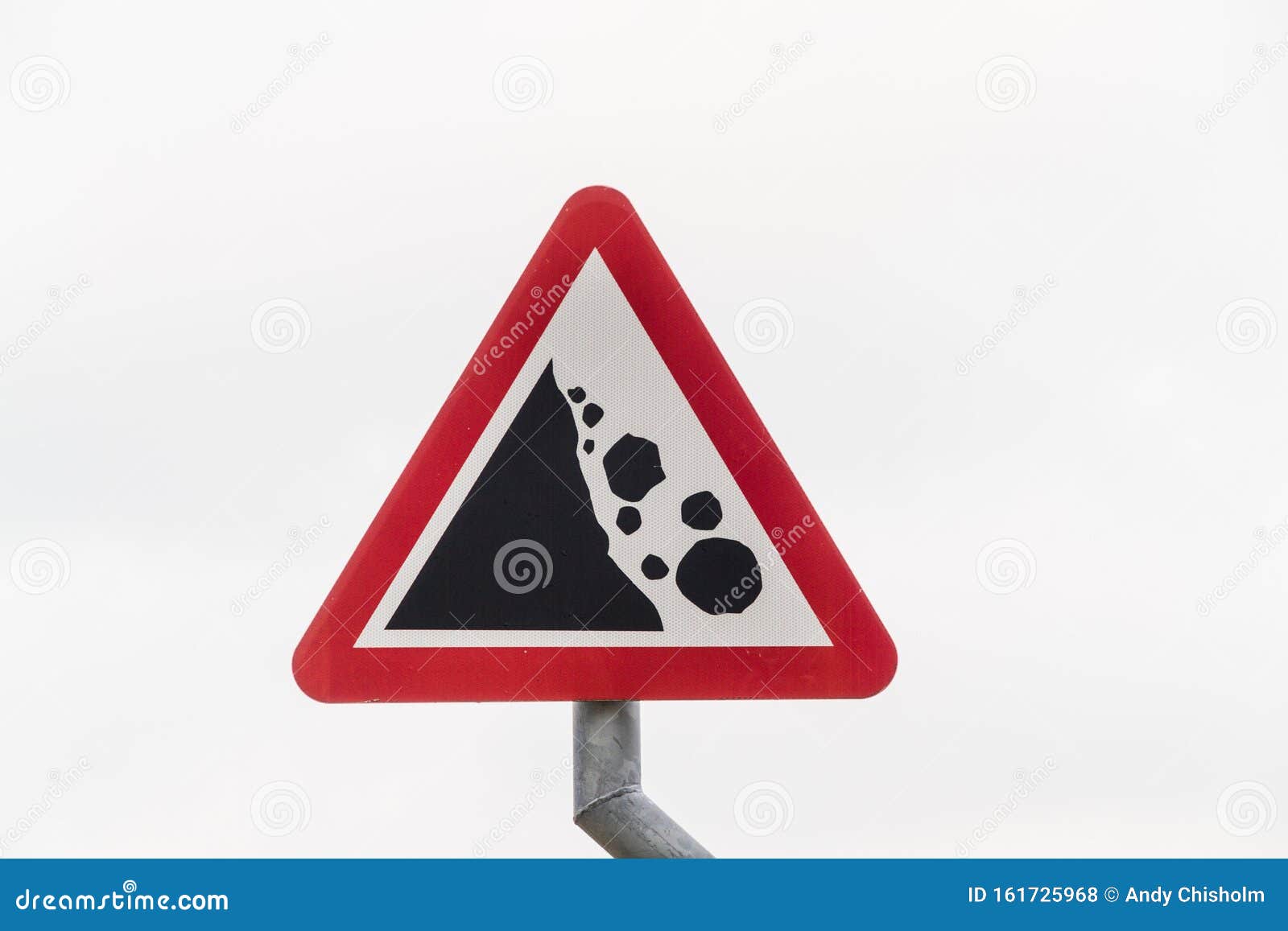 UK Road Warning Sign Falling or Fallen Rocks Stock Photo - Image of ...