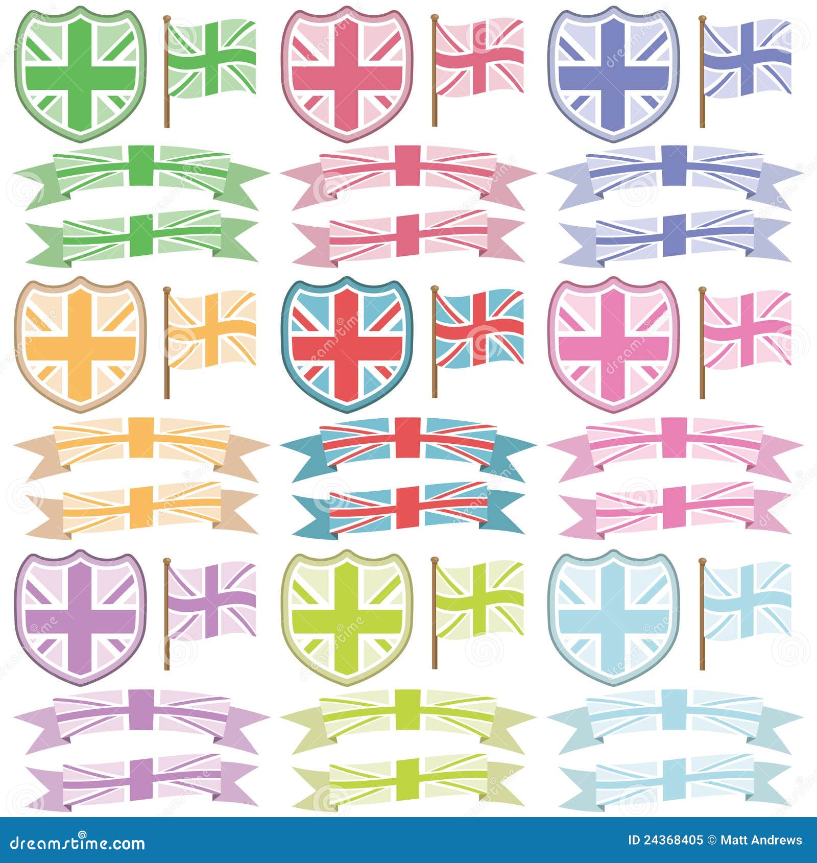 Uk shields and ribbons stock vector. Illustration of ornament - 24368405