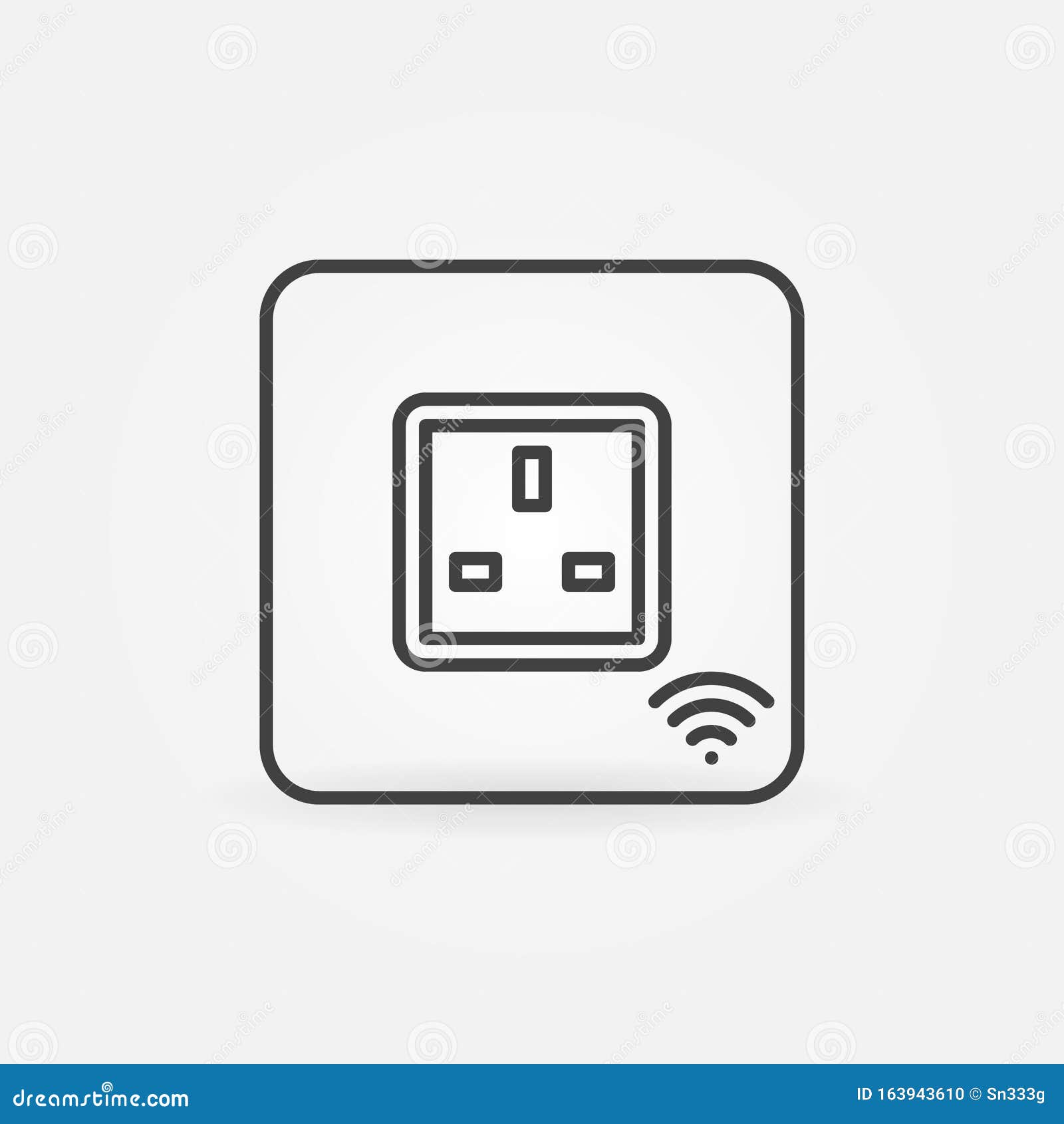 UK Smart Socket Vector Concept Icon in Thin Line Style Stock Vector ...