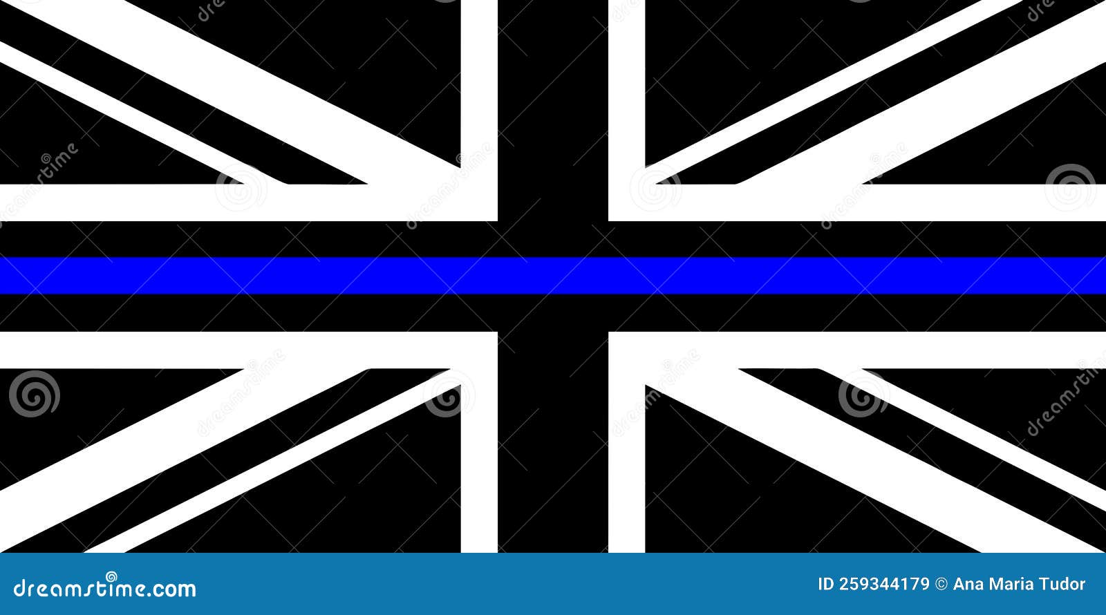 Uk Thin Blue Line Flag stock illustration. Illustration of jack - 259344179