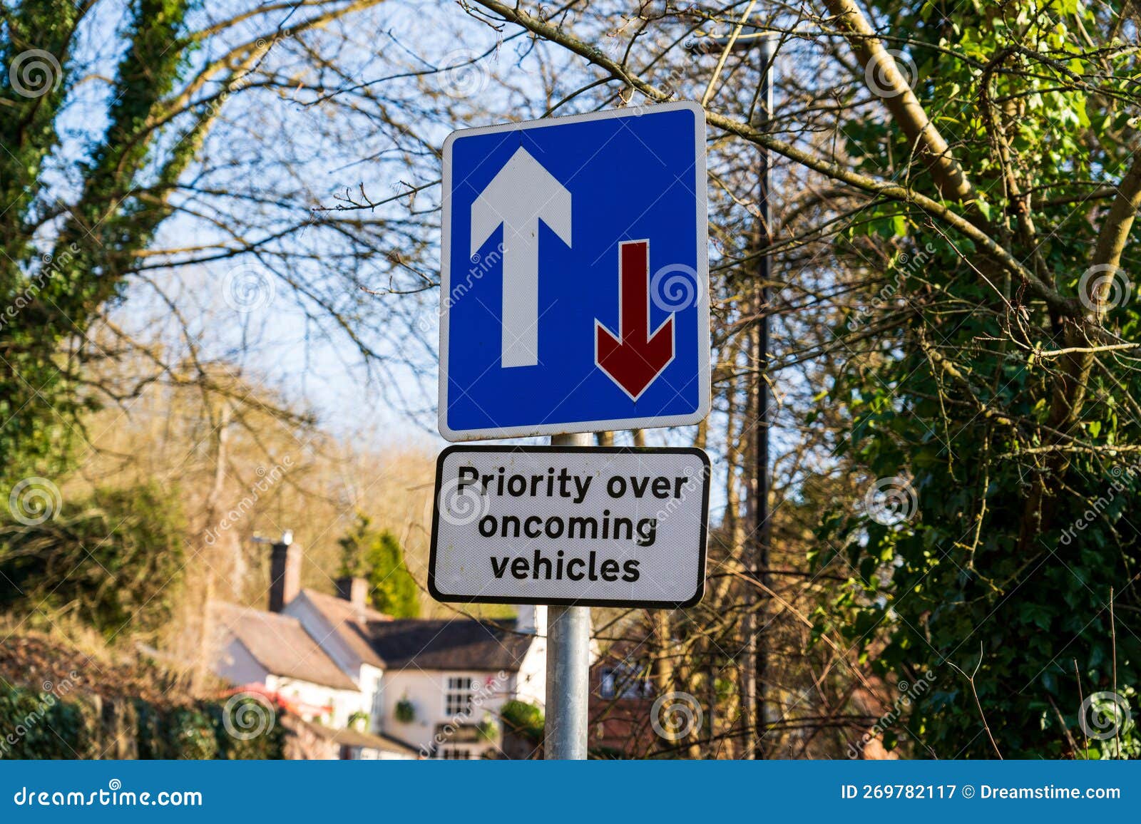 A UK Traffic Sign Stating One Side Has Priority Over the Other Side on ...