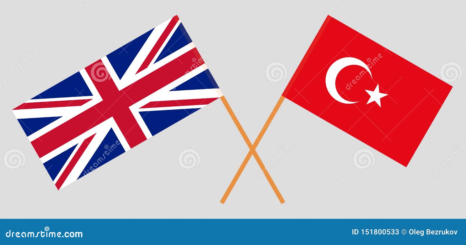 The UK and Turkey. British and Turkish Flags Stock Vector ...