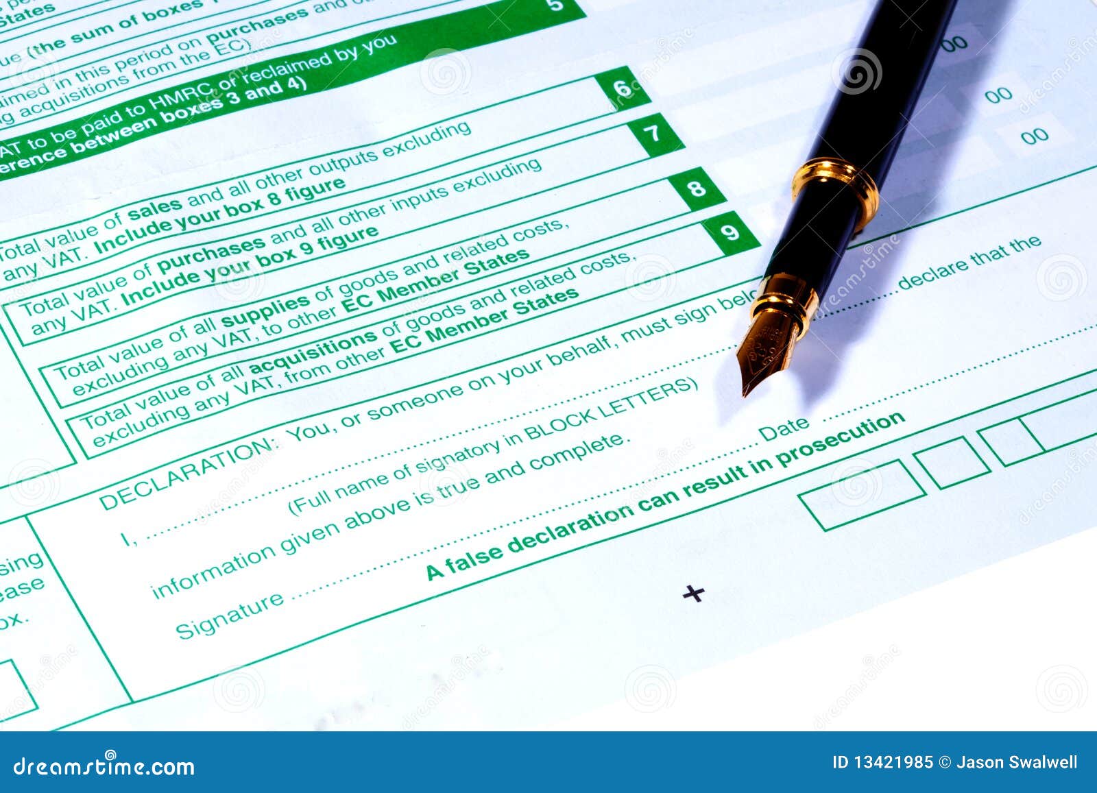 UK VAT Form stock image. Image of financial, fiscal, return - 13421985