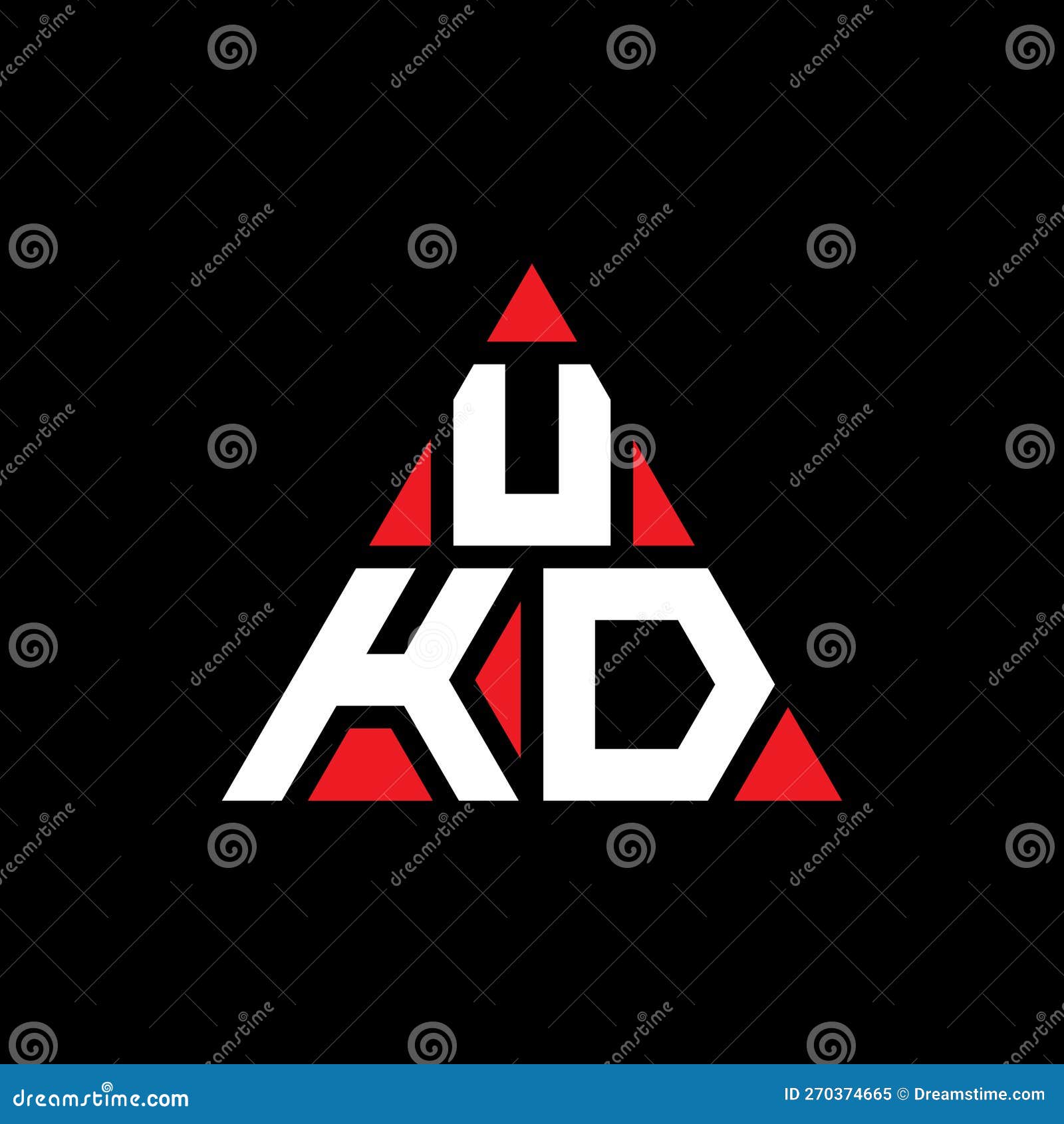 UKD Triangle Letter Logo Design with Triangle Shape. UKD Triangle Logo ...