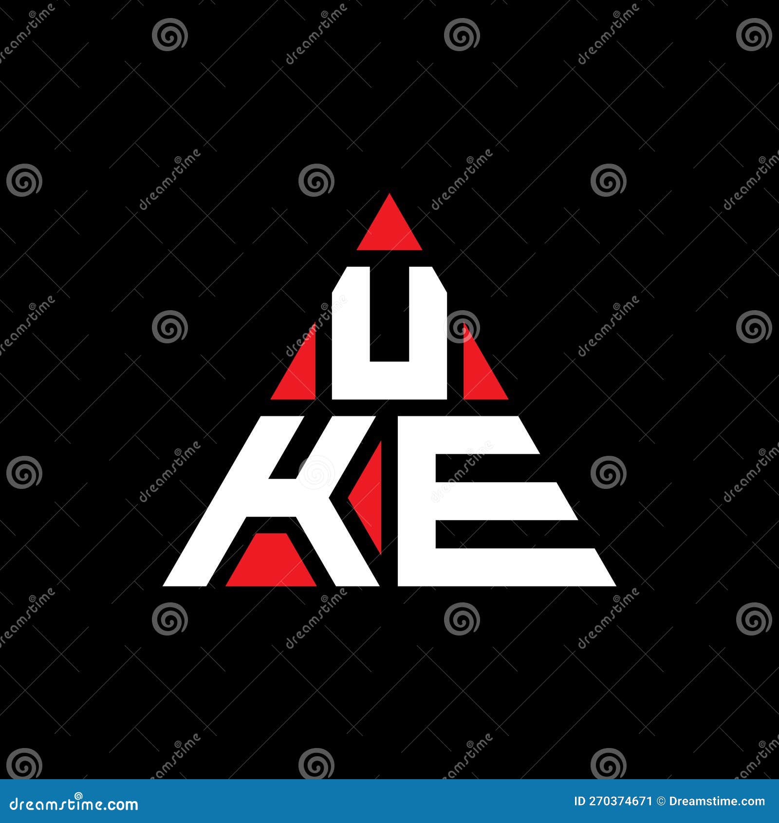 UKE Triangle Letter Logo Design with Triangle Shape. UKE Triangle Logo ...