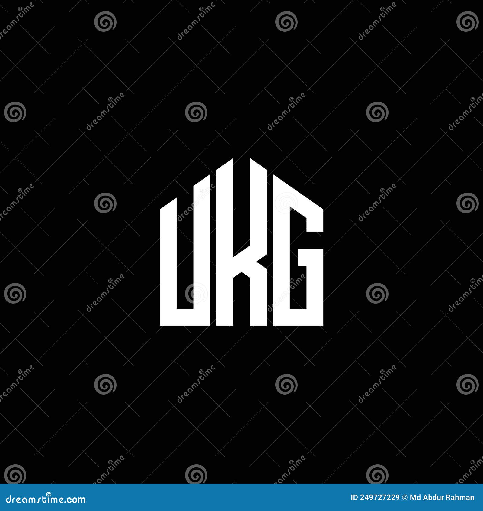 UKG Letter Logo Design on BLACK Background. UKG Creative Initials ...
