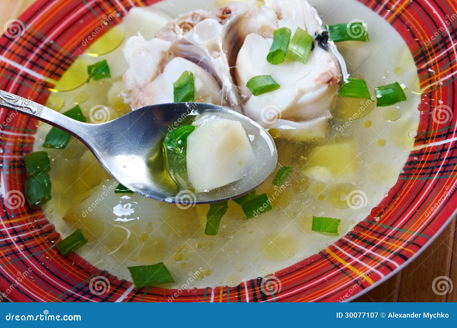 Ukha. Russianl fish soup. stock image. Image of home - 30077107