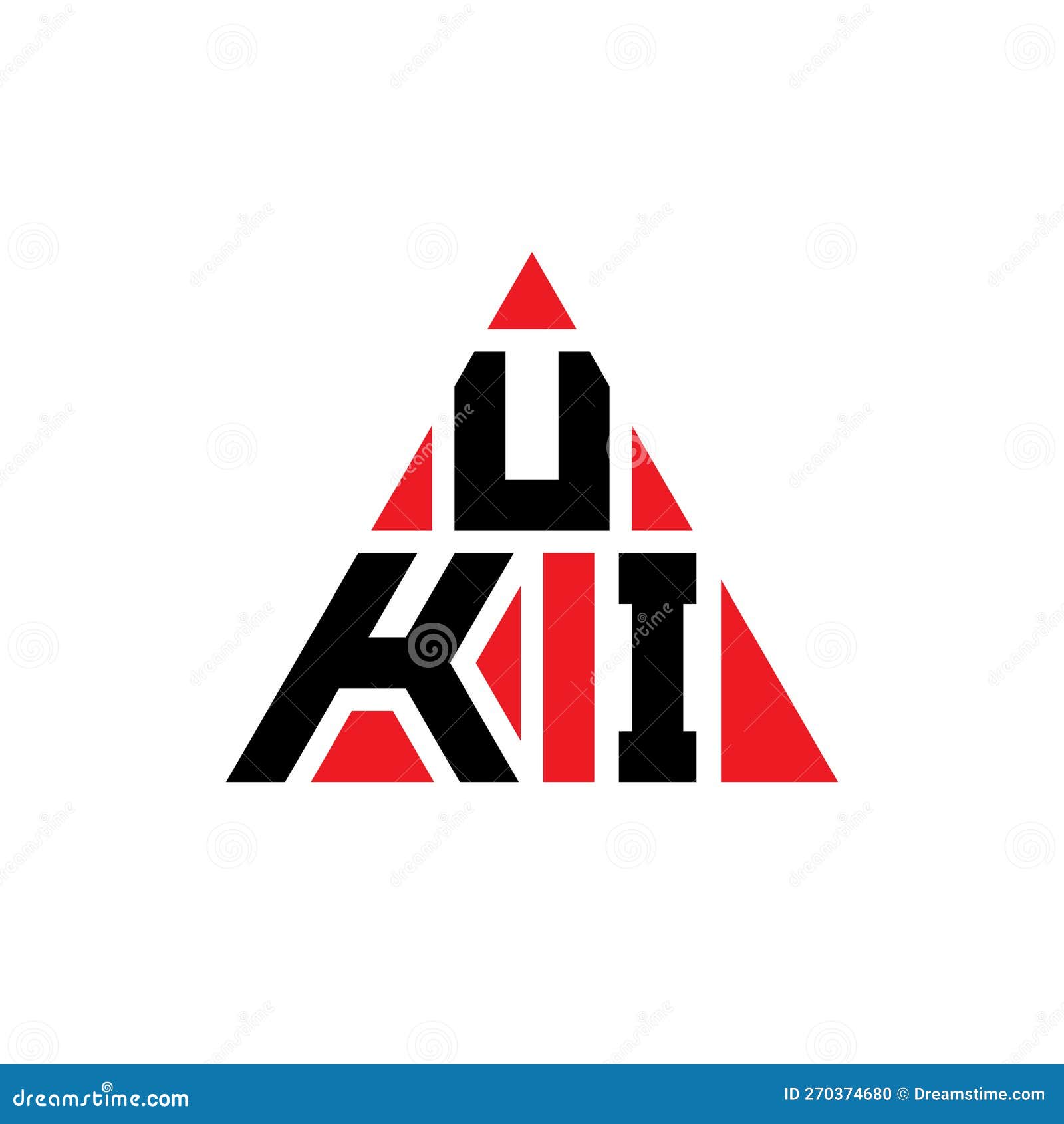 UKI Triangle Letter Logo Design with Triangle Shape. UKI Triangle Logo ...