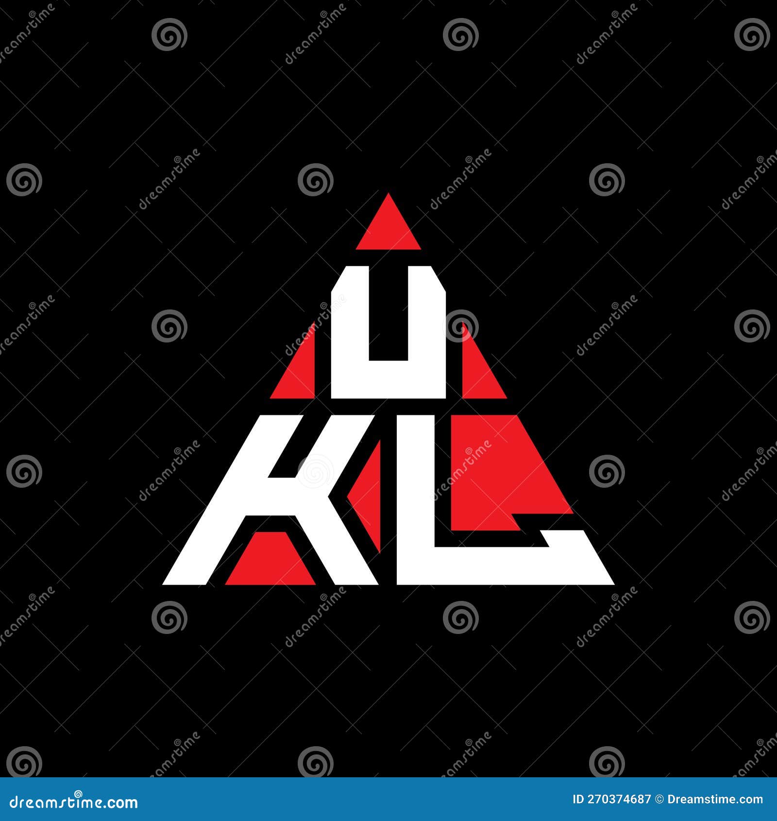 UKL Triangle Letter Logo Design with Triangle Shape. UKL Triangle Logo ...