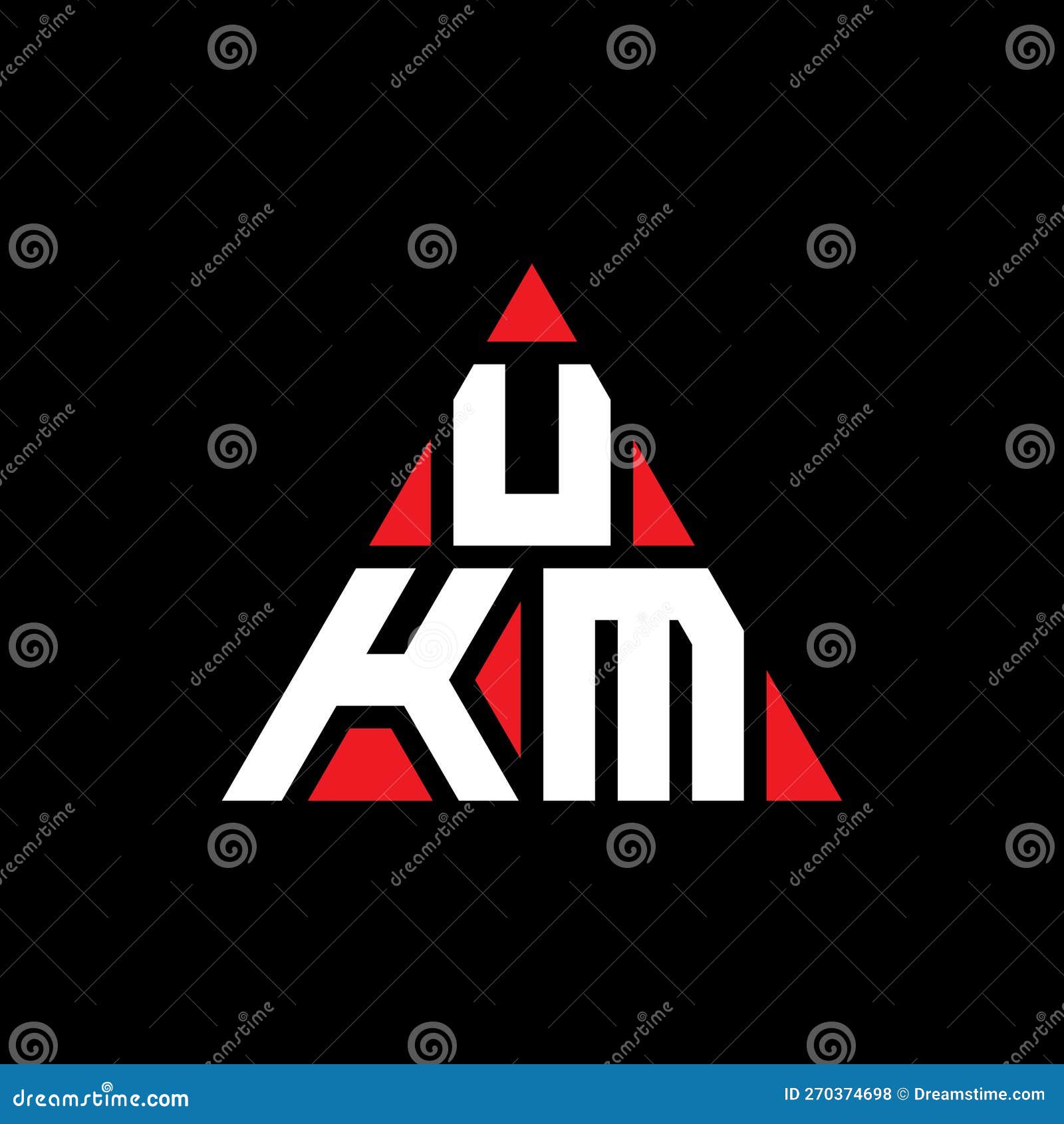UKM Triangle Letter Logo Design with Triangle Shape. UKM Triangle Logo ...