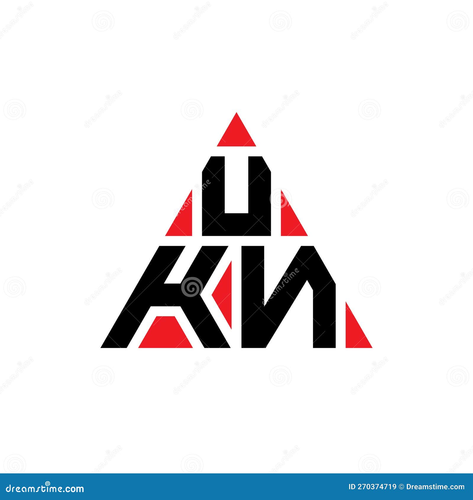 UKN Triangle Letter Logo Design with Triangle Shape. UKN Triangle Logo ...