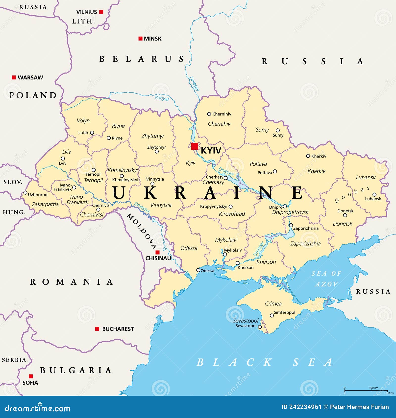 Ukraine, Administrative Divisions and Centers, Political Map Stock ... Ukraine, Administrative Divisions and Centers, Political Map Stock ...