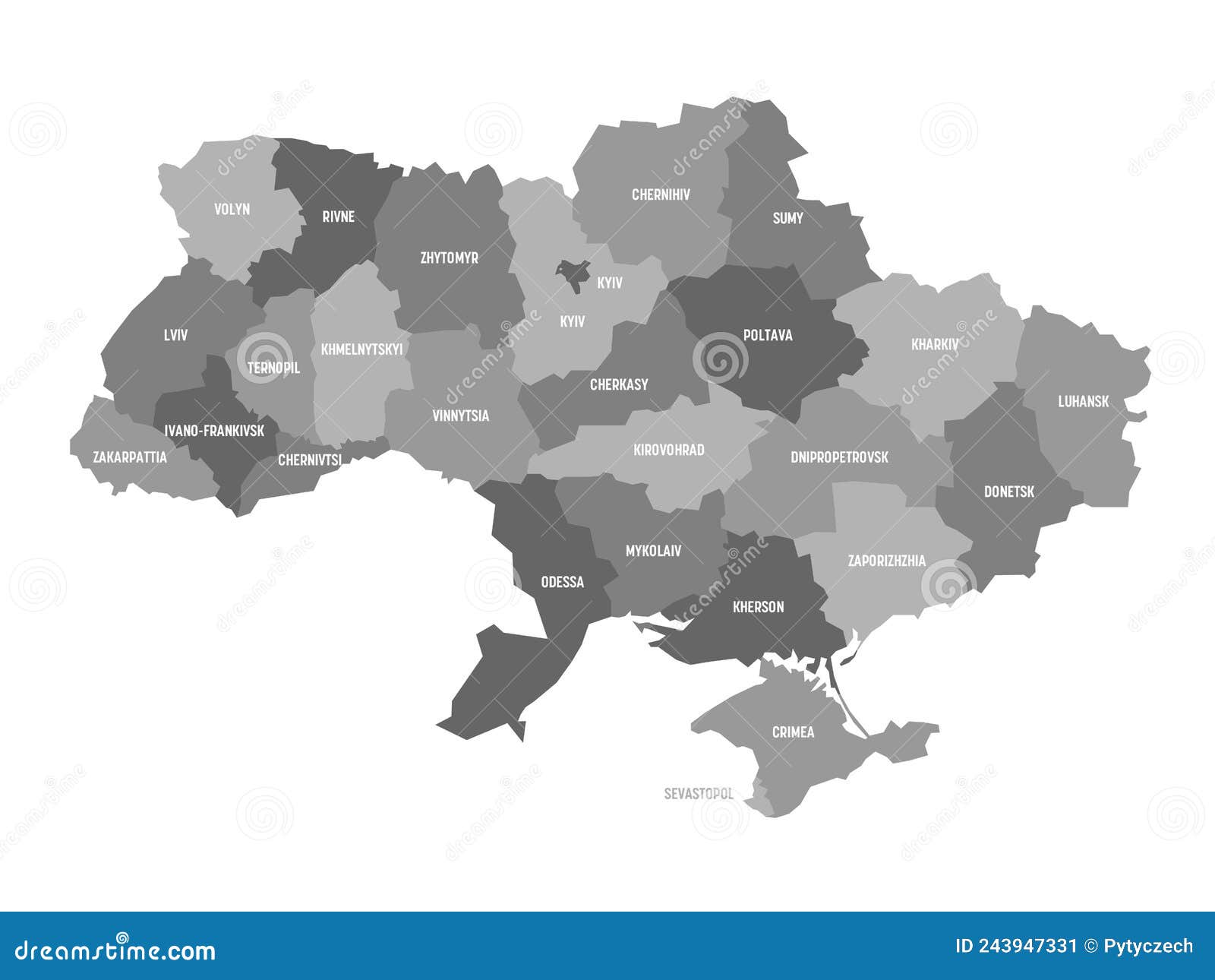 Ukraine Administrative Map Cartoon Vector | CartoonDealer.com #243339435