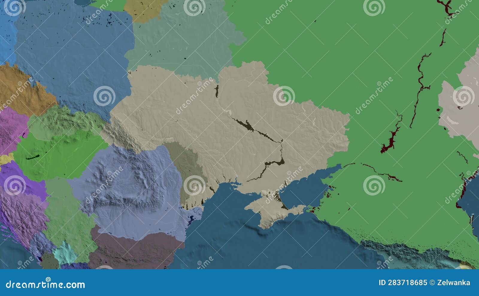 Ukraine Area. Administrative Map Stock Illustration - Illustration of ...