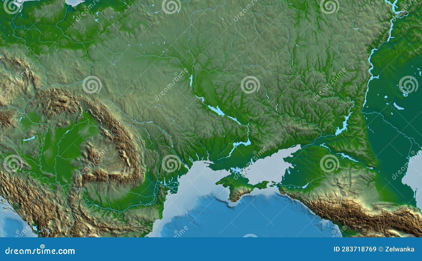 physical map of ukraine
