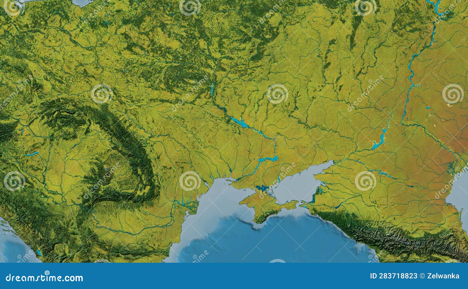 Ukraine Area. Topographic Map Stock Illustration - Illustration of land ...