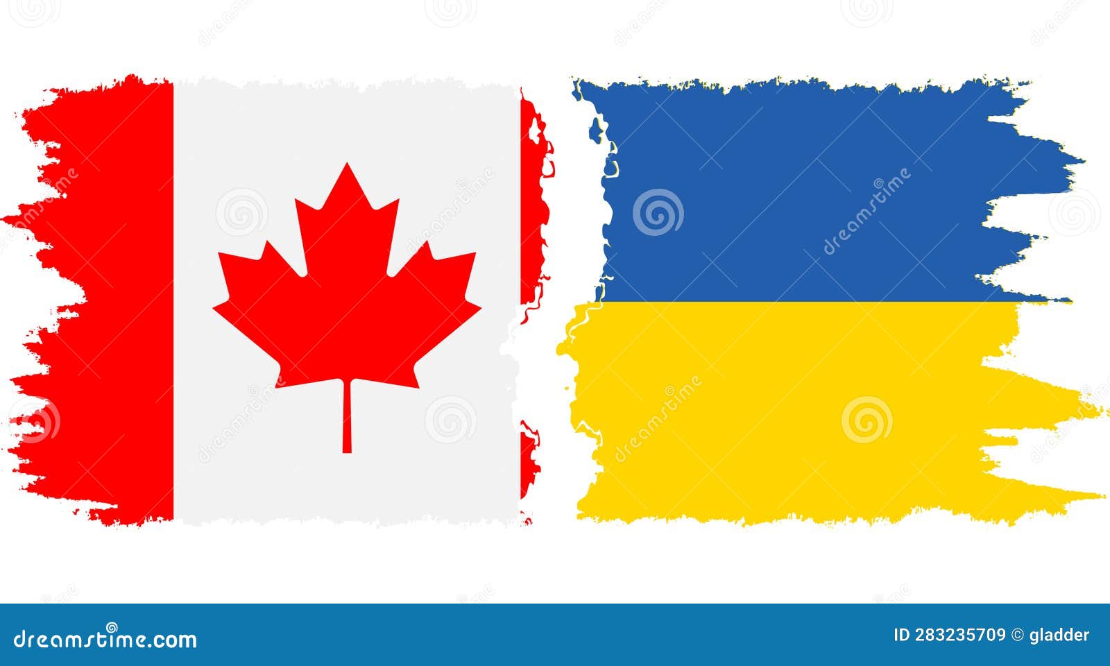 Ukraine and Canada Grunge Flags Connection Vector Stock Vector ...