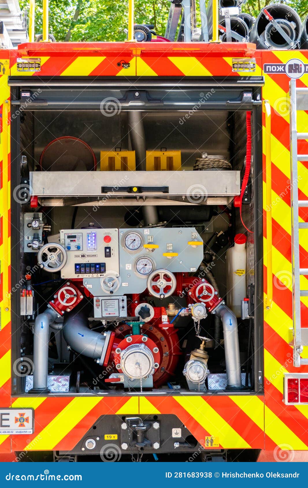 Ukraine, Cherkasy - June 1, 2023:Modern Fire Engine. Rear View of ...