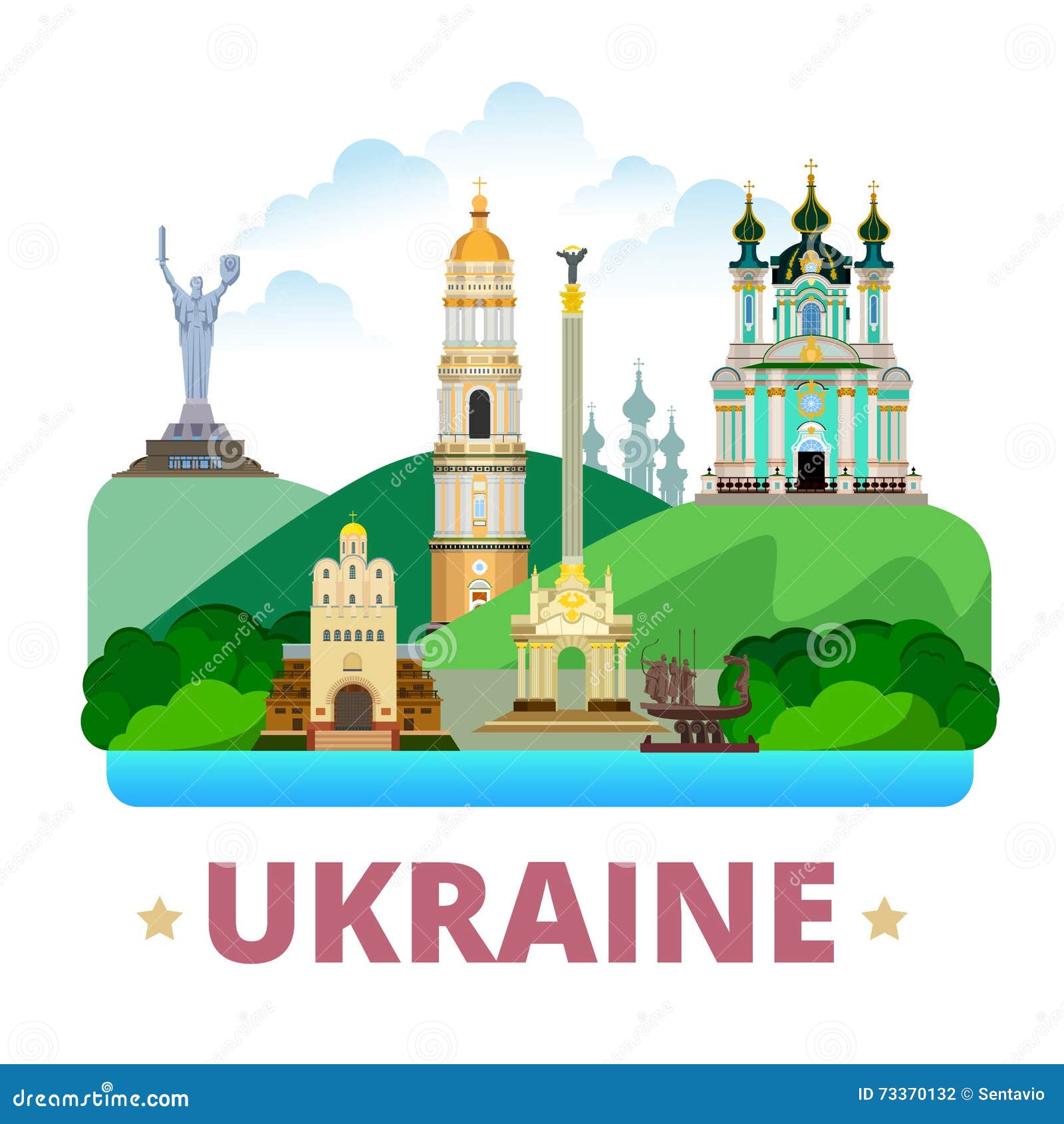 Ukraine Country Design Template Flat Cartoon Style Stock Vector ... Ukraine Country Design Template Flat Cartoon Style Stock Vector ...