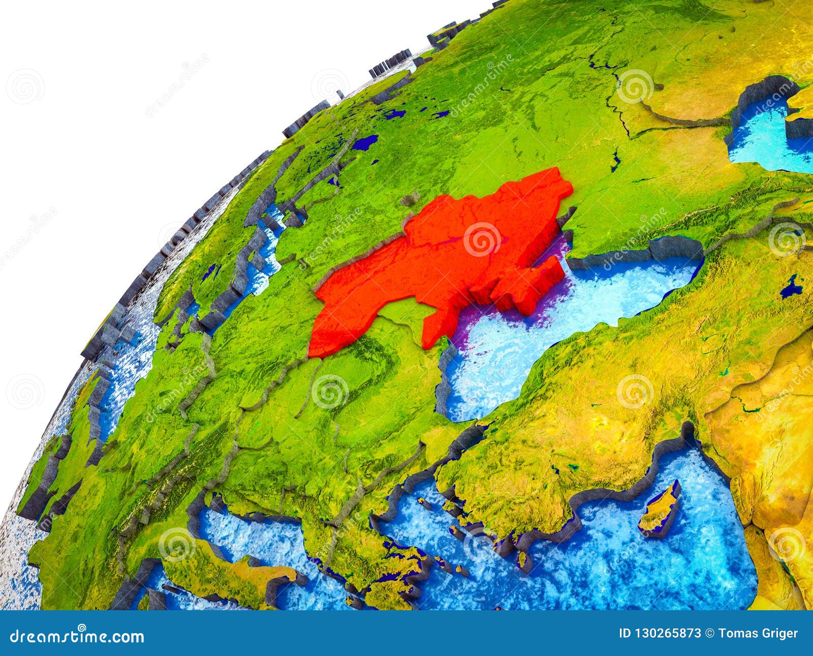 Ukraine on 3D Earth stock illustration. Illustration of european ...