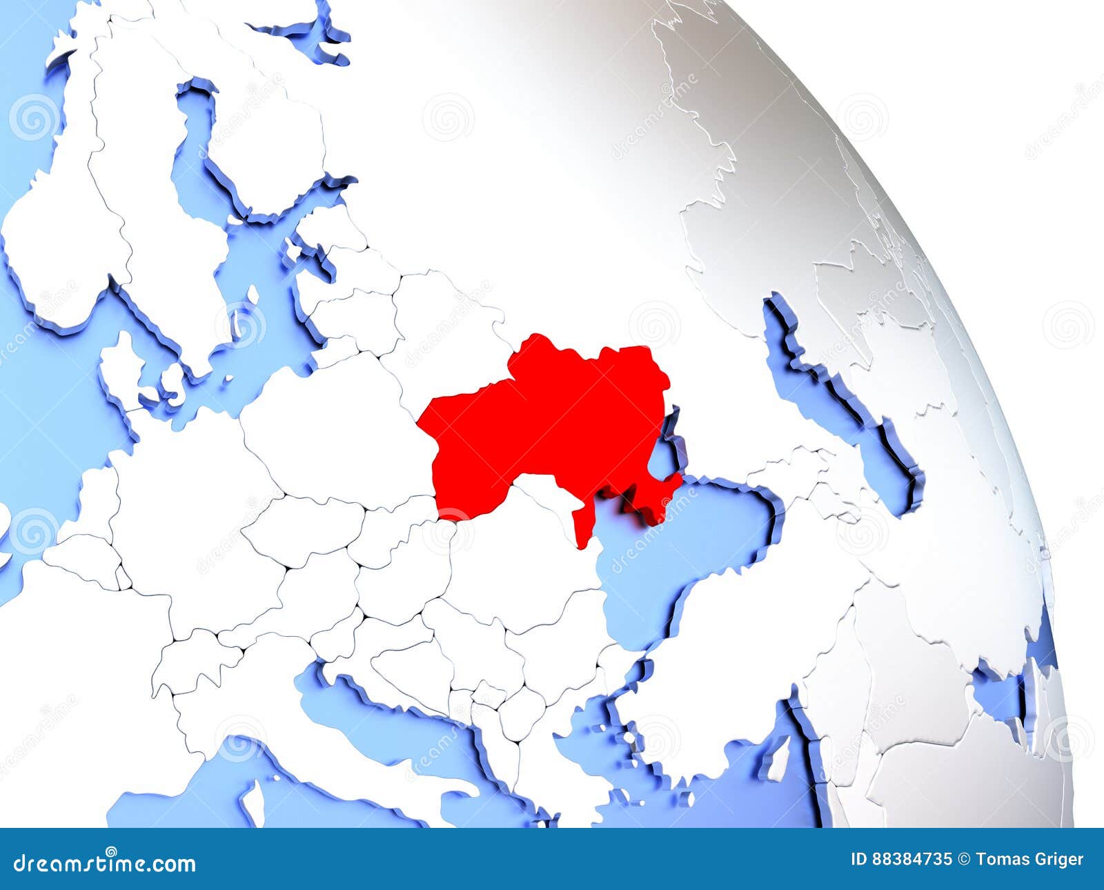 Ukraine on elegant globe stock illustration. Illustration of europe ...
