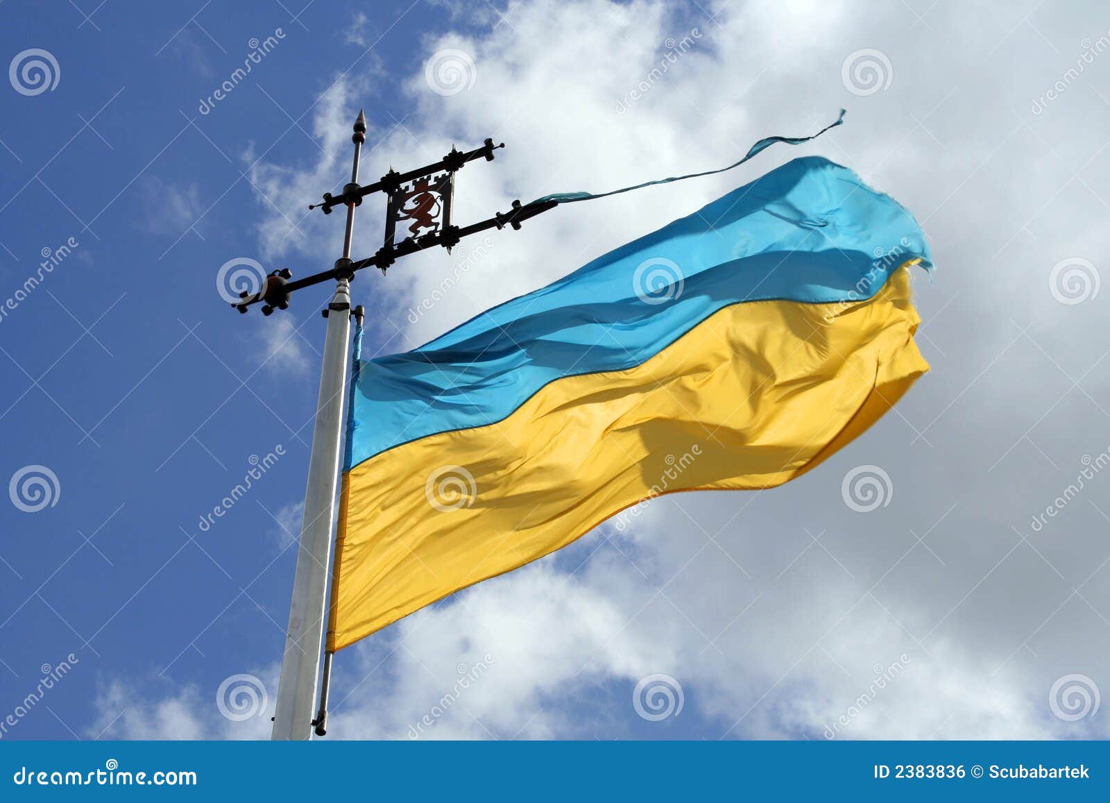 Ukraine flag stock photo. Image of banner, flagstaff, national - 2383836